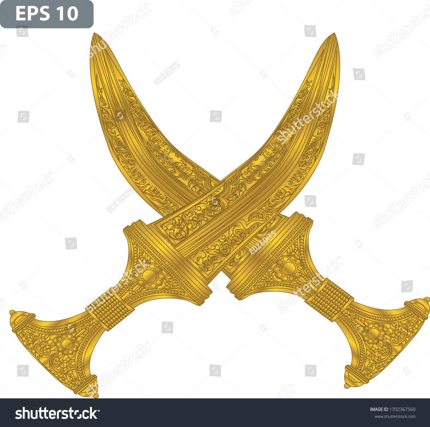 Golden Arabic Dagger Vector Art: เวกเตอร์สต็อก (ปลอดค่าลิขสิทธิ์ ...