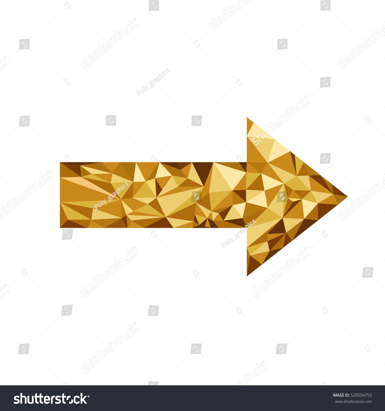 Golden Arrow Vector Illustration Stock Vector (Royalty Free) 520504753 ...