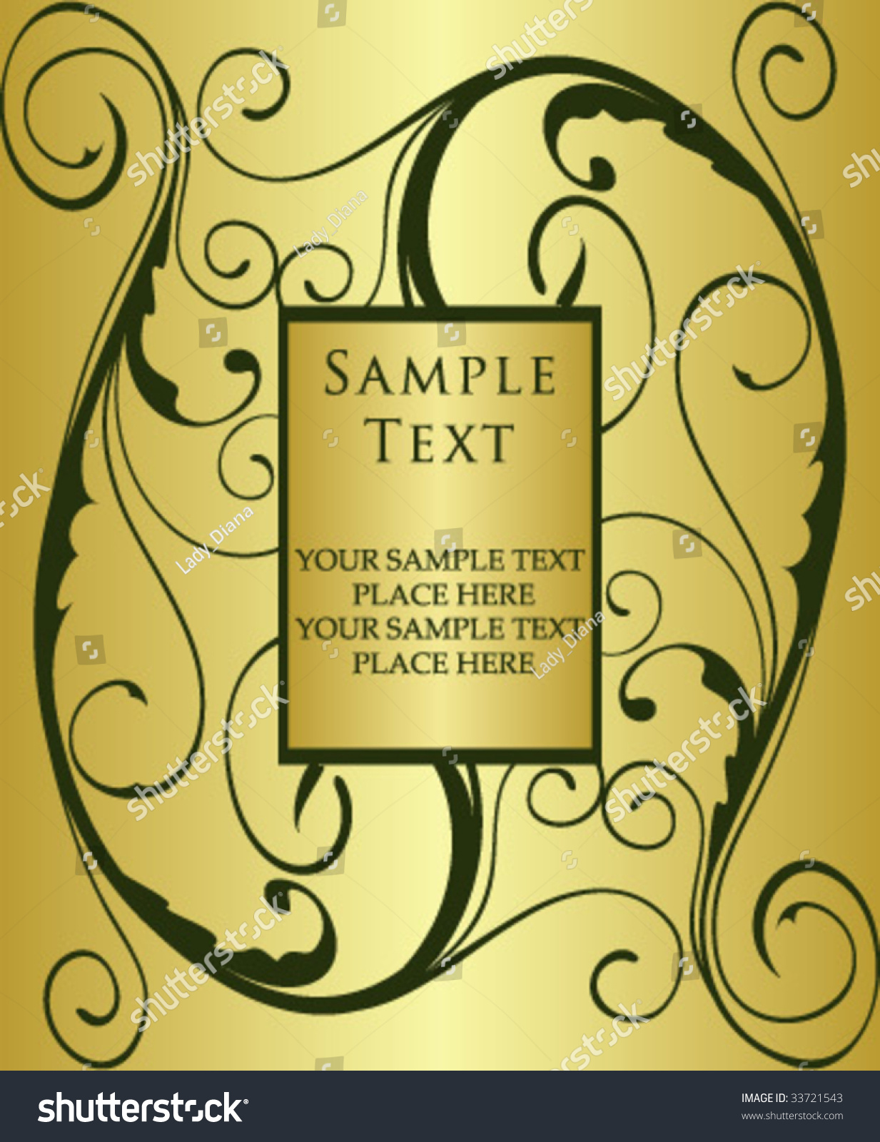 Golden Background Text Stock Vector (Royalty Free) 33721543