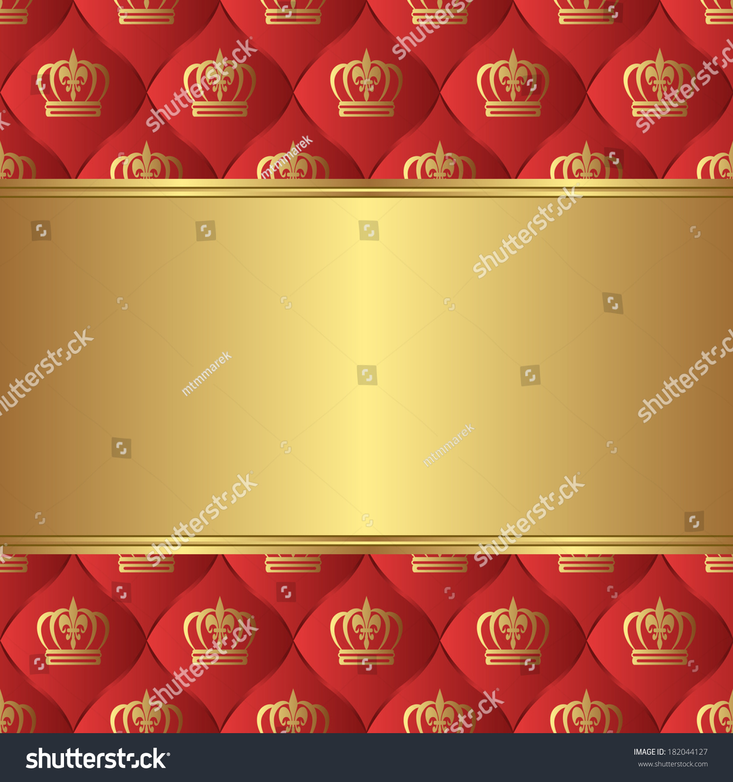 Golden Background Crowns Stock Vector (Royalty Free) 182044127 ...