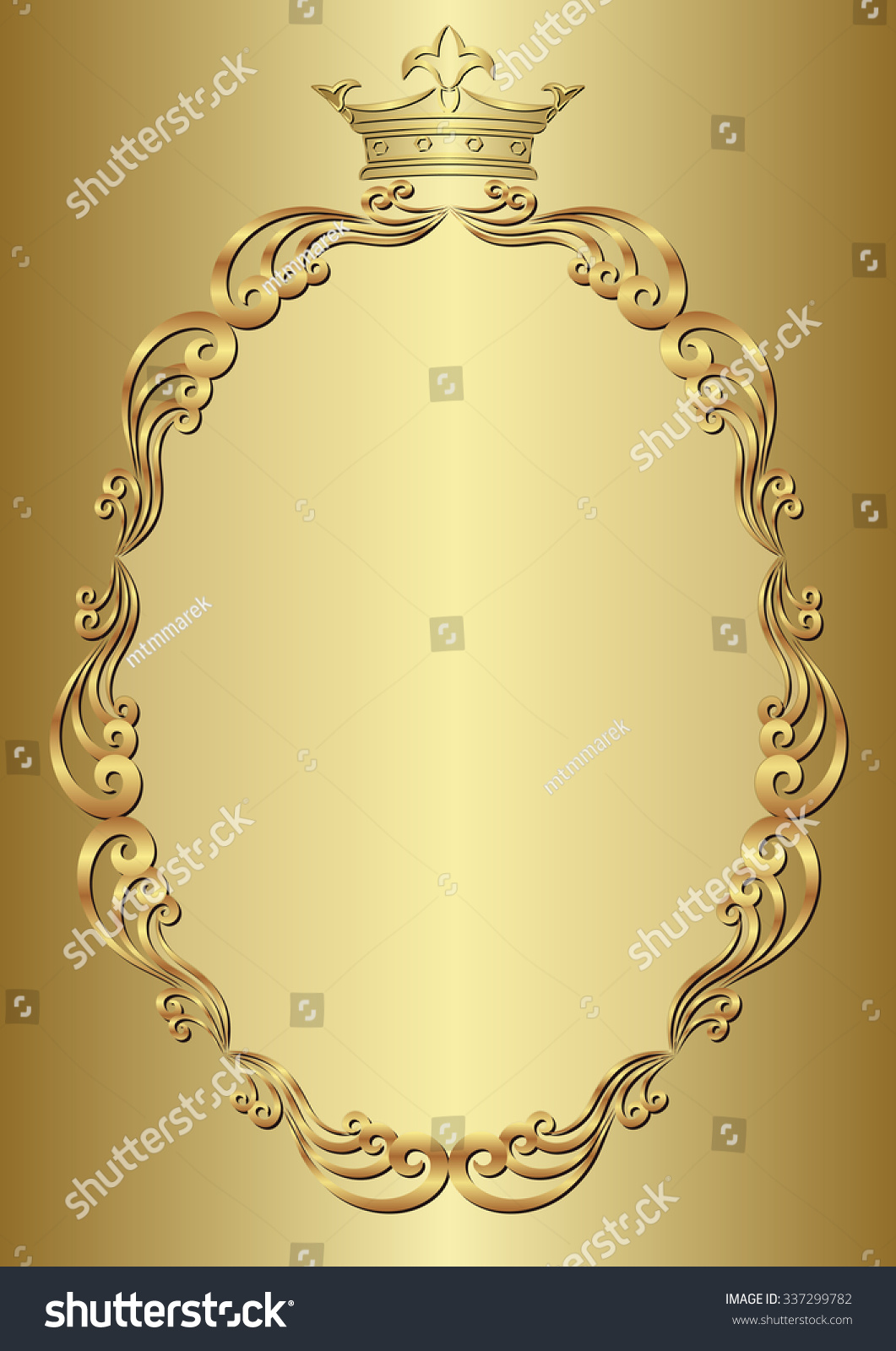 Golden Background Royal Frame Stock Vector (Royalty Free) 337299782 ...