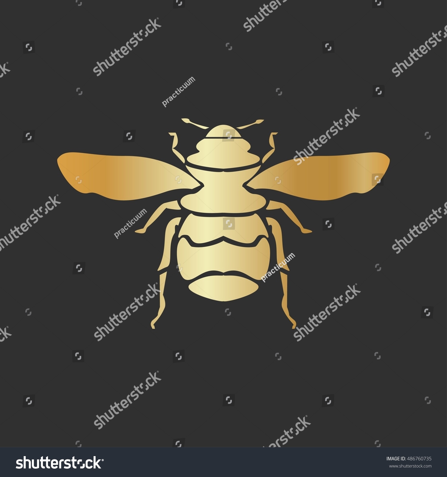 Golden Bee Isolated Vector Illustration Stock Vector (Royalty Free ...