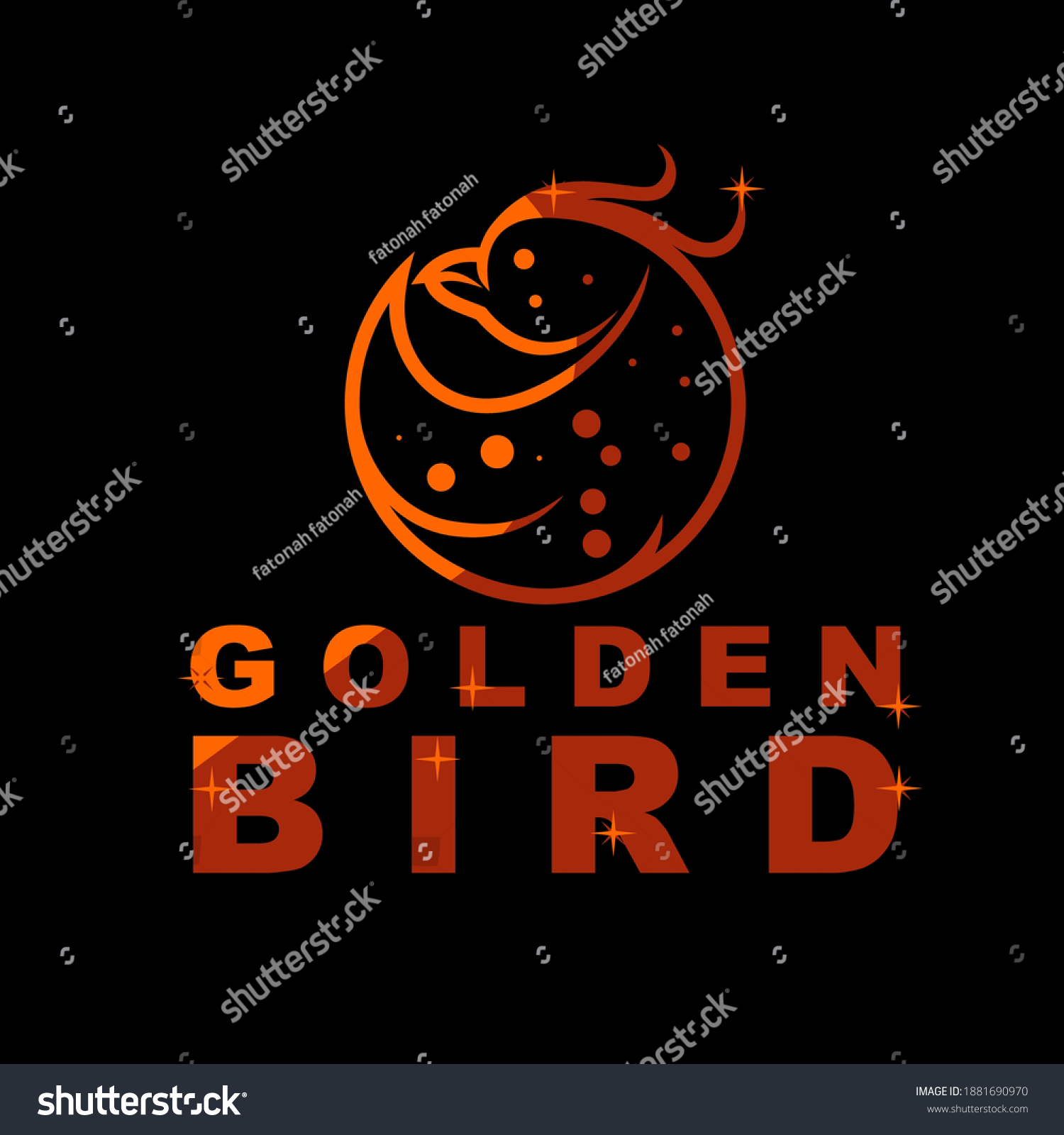 Golden Bird Logo Design Vector Stock Vector (Royalty Free) 1881690970 ...