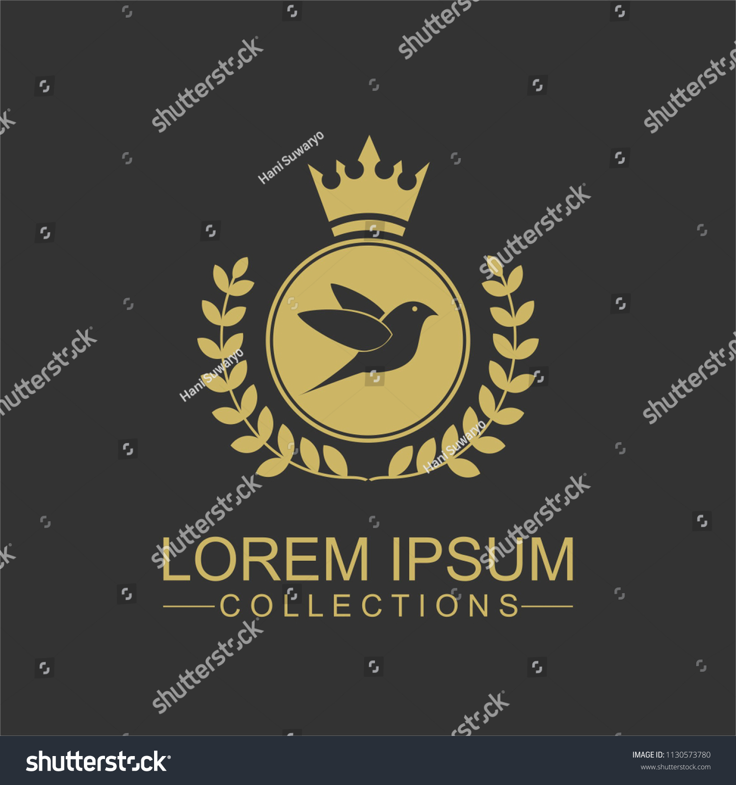 Golden Bird Logo Vector Flat Crown Stock Vector (Royalty Free ...