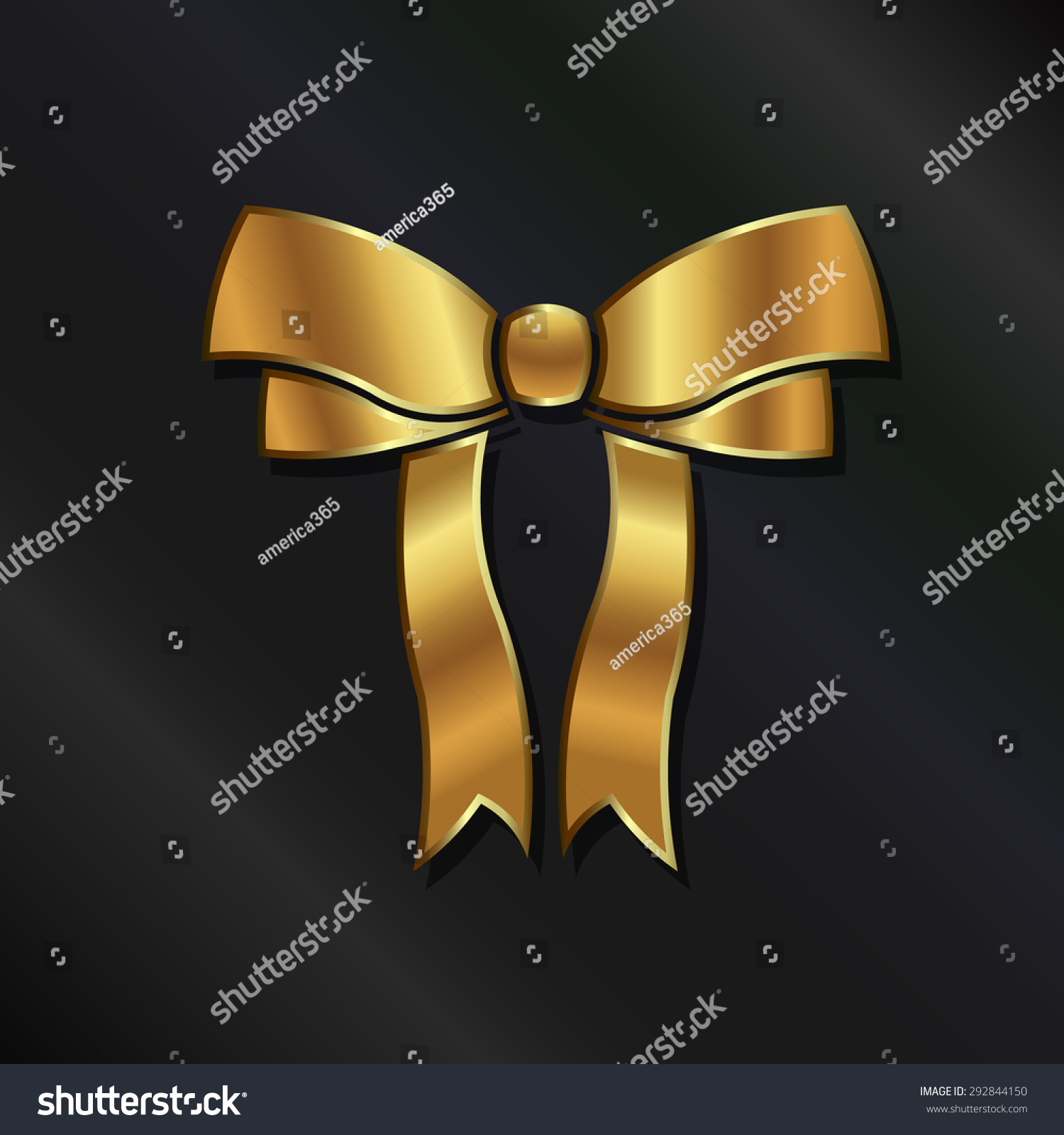 Golden Bow Logo Vector Illustration Stock Vector (Royalty Free ...