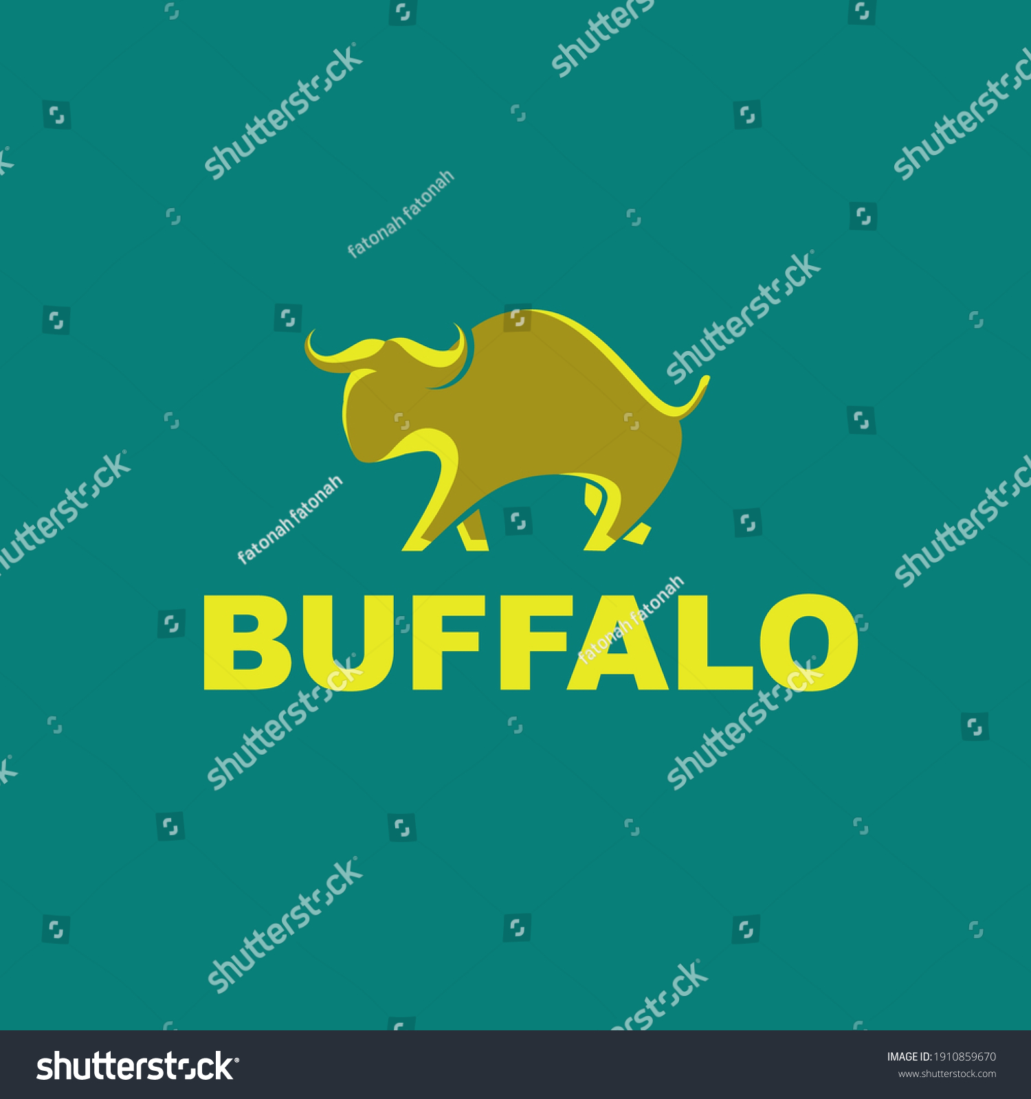 Golden Buffalo Logo Design Vector Stock Vector (Royalty Free ...