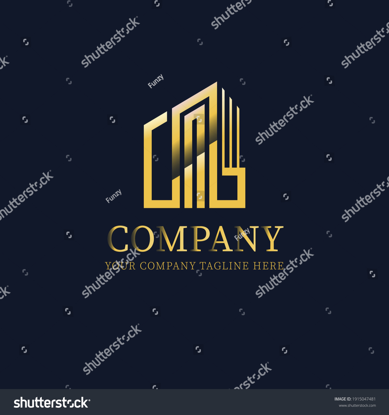 Golden Building Cityscape Logo Vector Image Stock Vector (Royalty Free ...