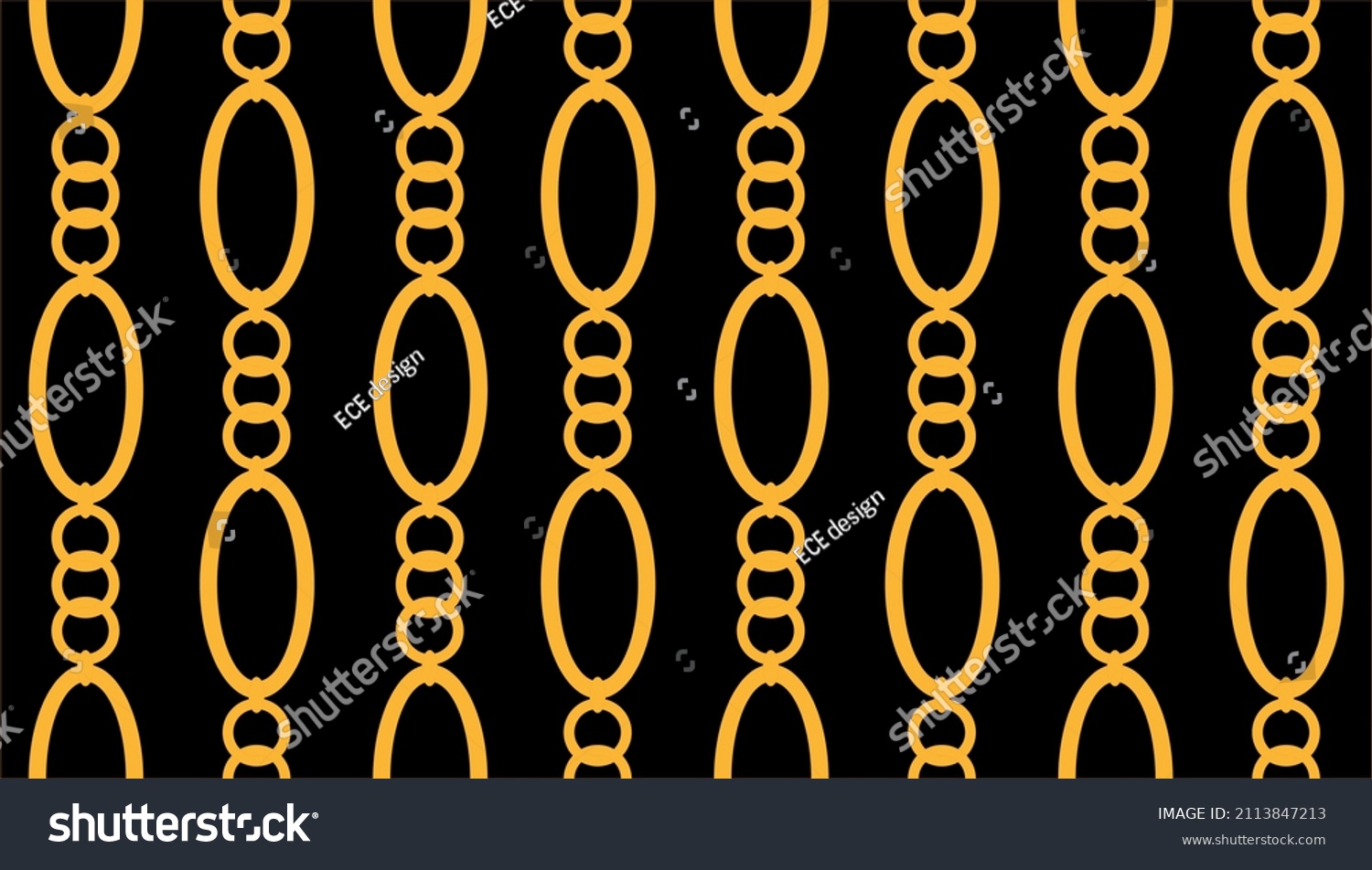 Golden Chains Pattern On Black Vector Stock Vector (Royalty Free ...