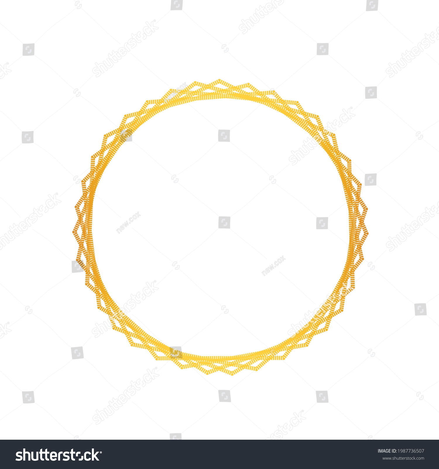 Golden Circular Frame Border Design Editable: เวกเตอร์สต็อก (ปลอดค่า ...
