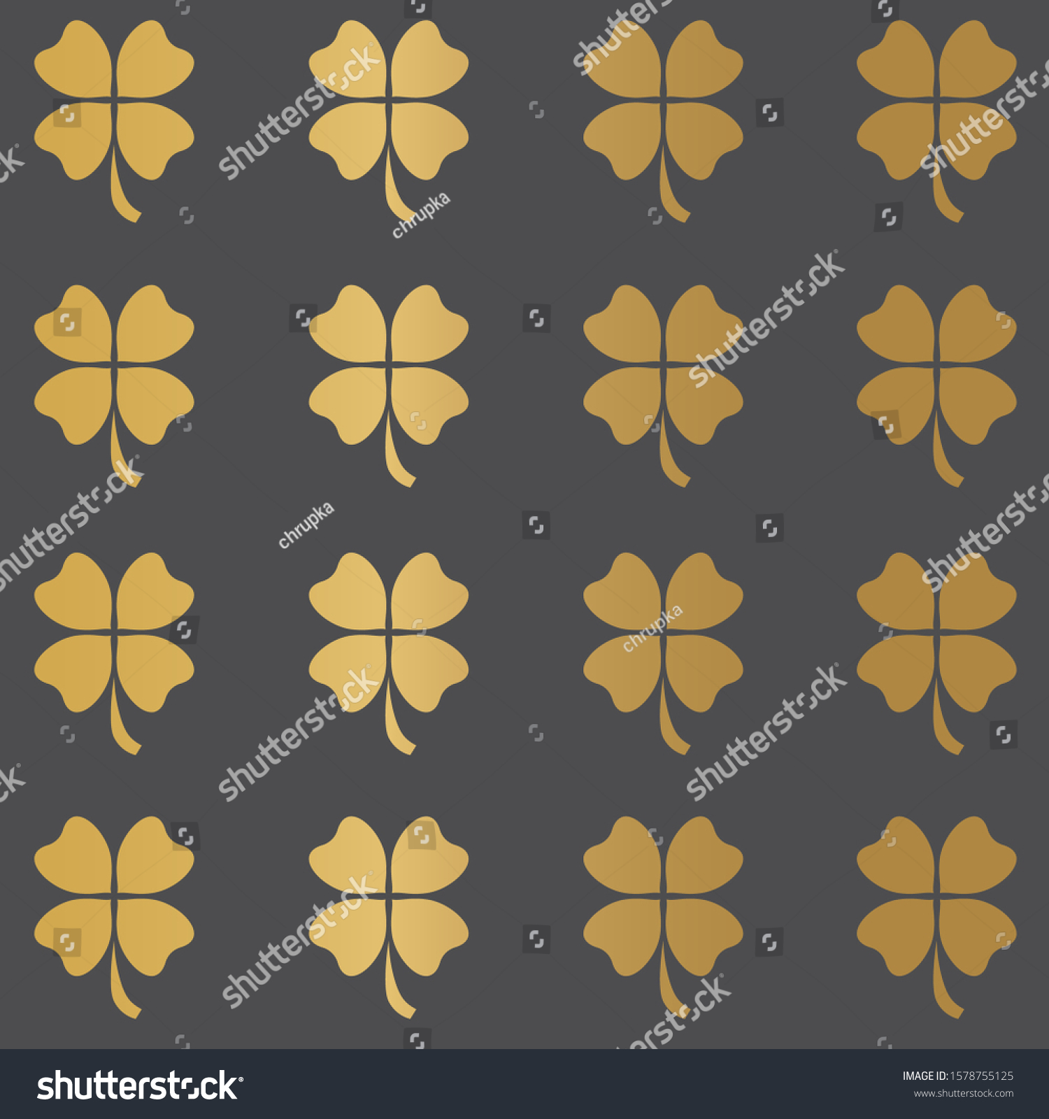 Golden Clover Leaf Background Vector Illustration Stock Vector (Royalty ...