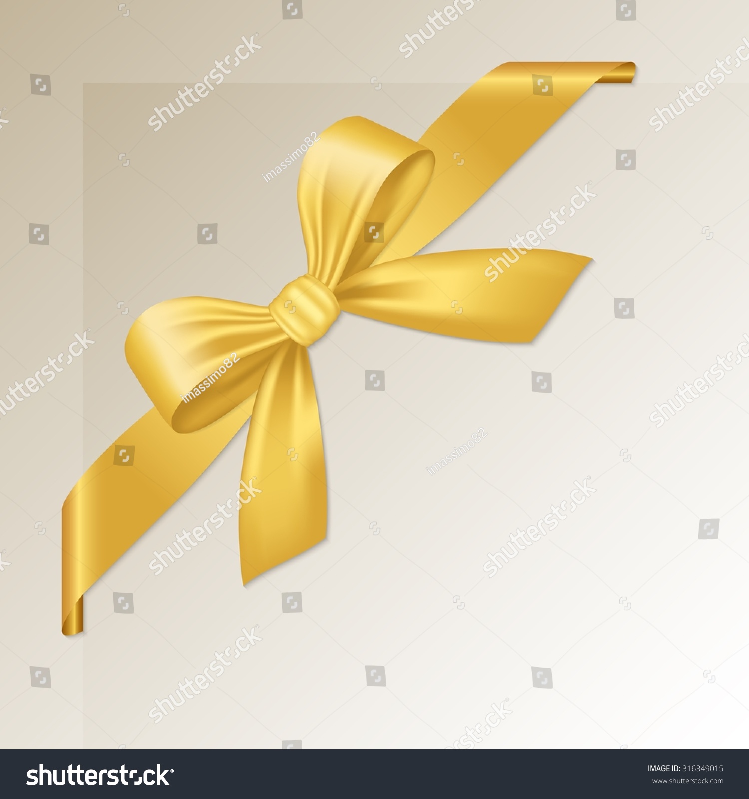 Golden Corner Ribbon With Bow - Vector Design Element - 316349015 ...