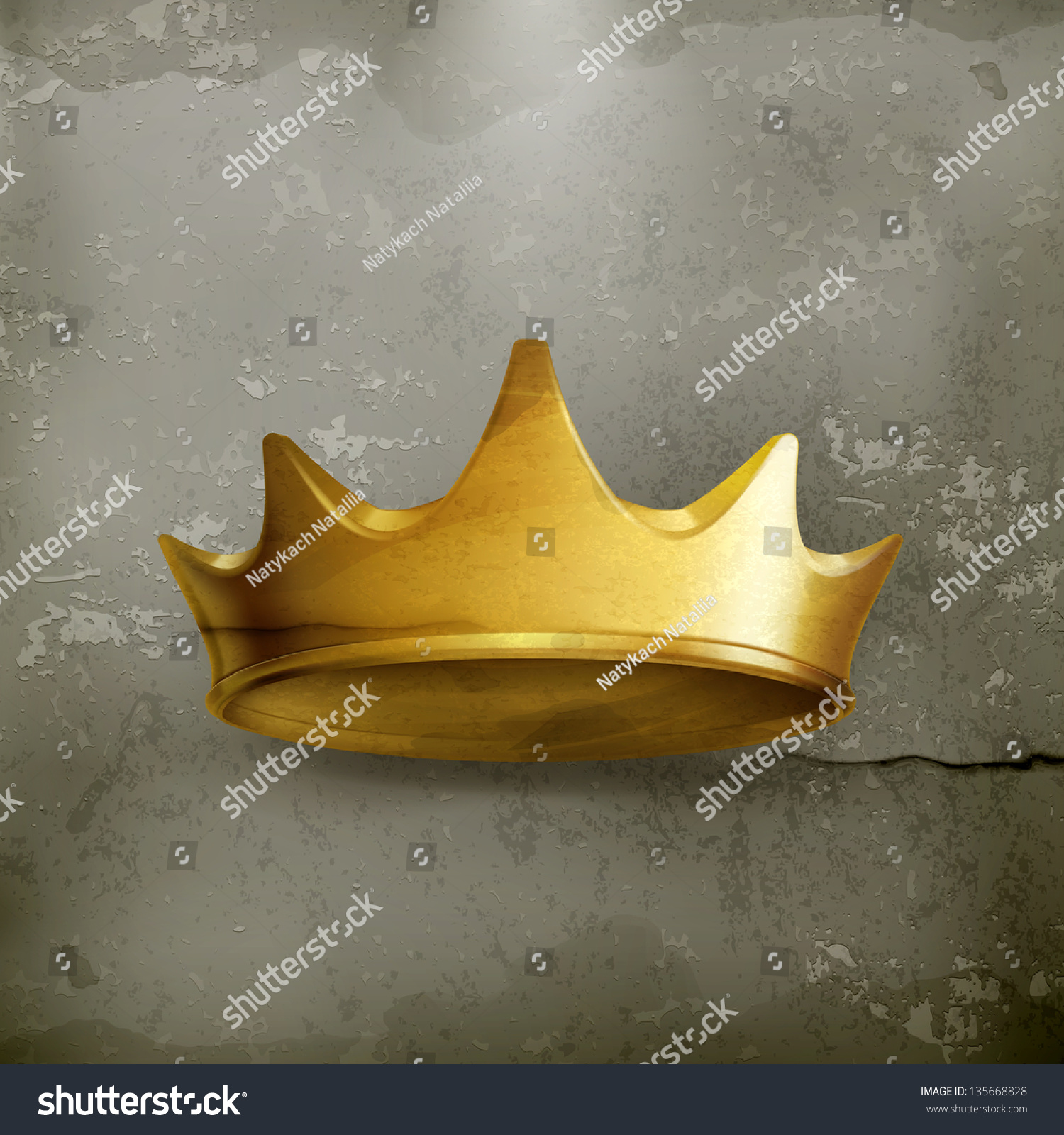 Golden Crown Old Style Vector Stock Vector (Royalty Free) 135668828