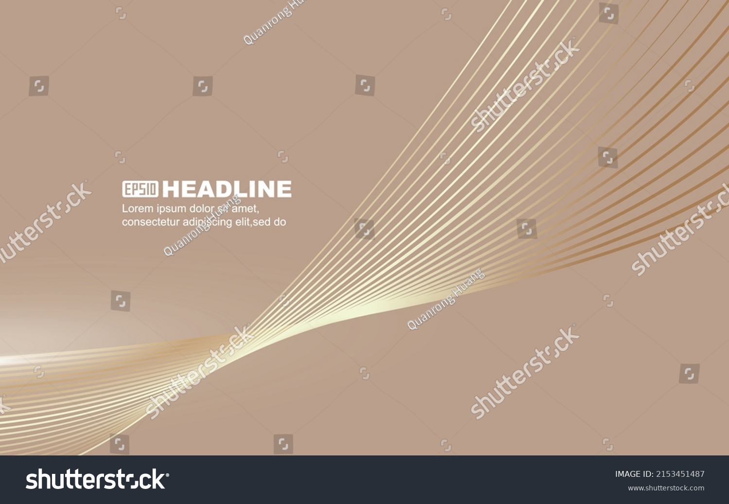 Golden Curved Smooth Lines Abstracted Vector Stock Vector (Royalty Free ...