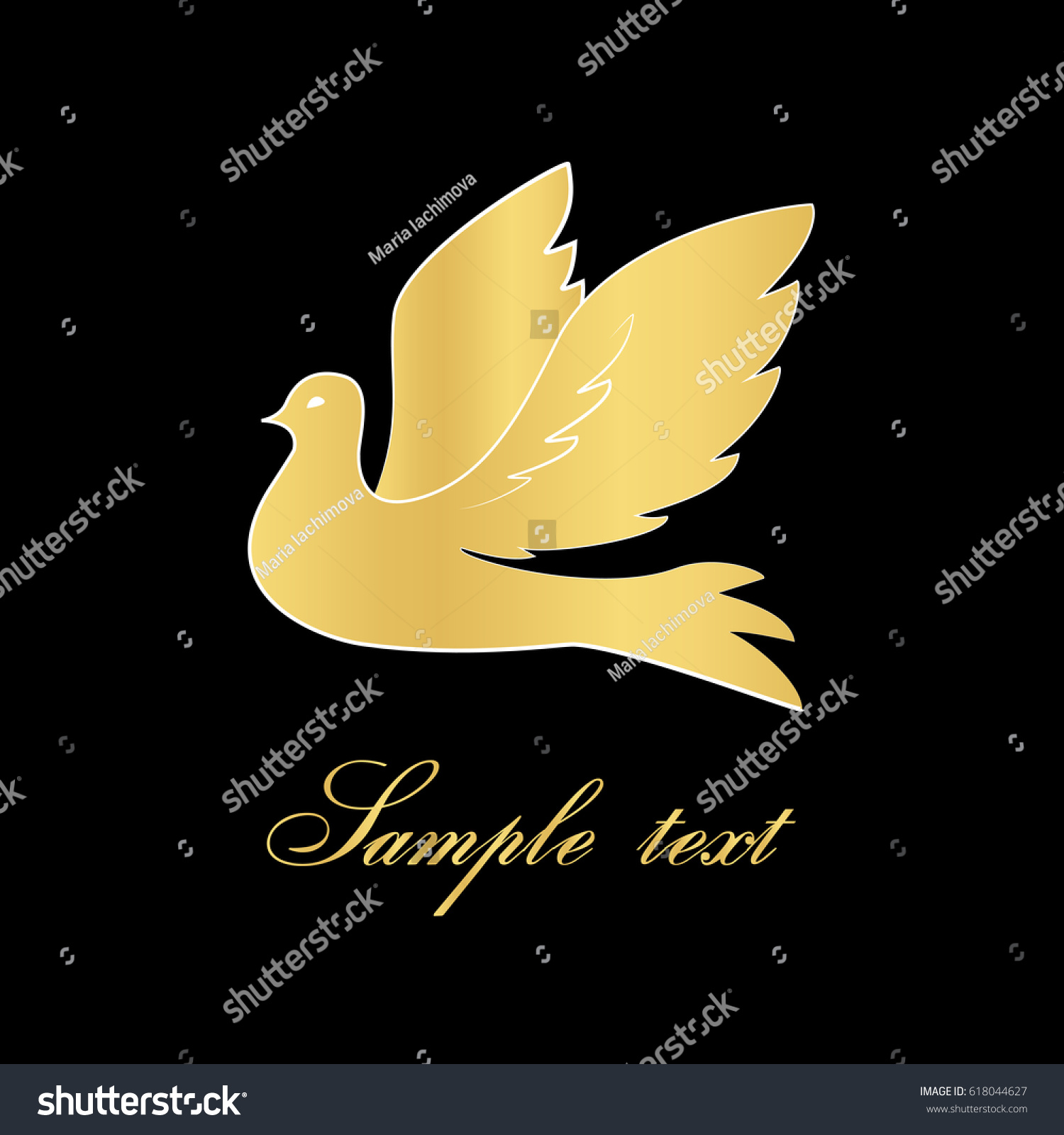Golden Dove Stock Vector (Royalty Free) 618044627 | Shutterstock