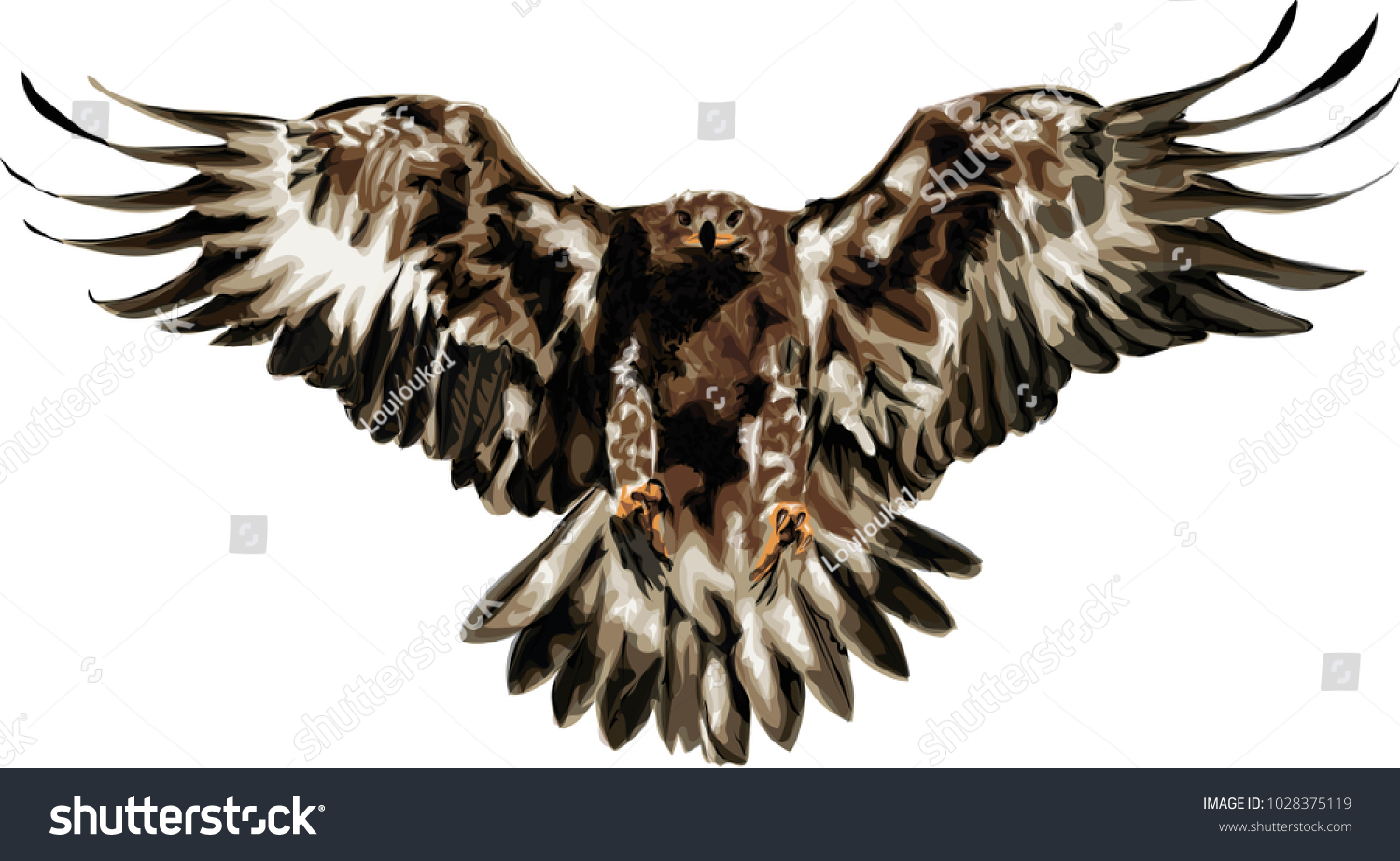 Golden Eagle Realistic Vector Illustration Stock Vector (Royalty Free ...