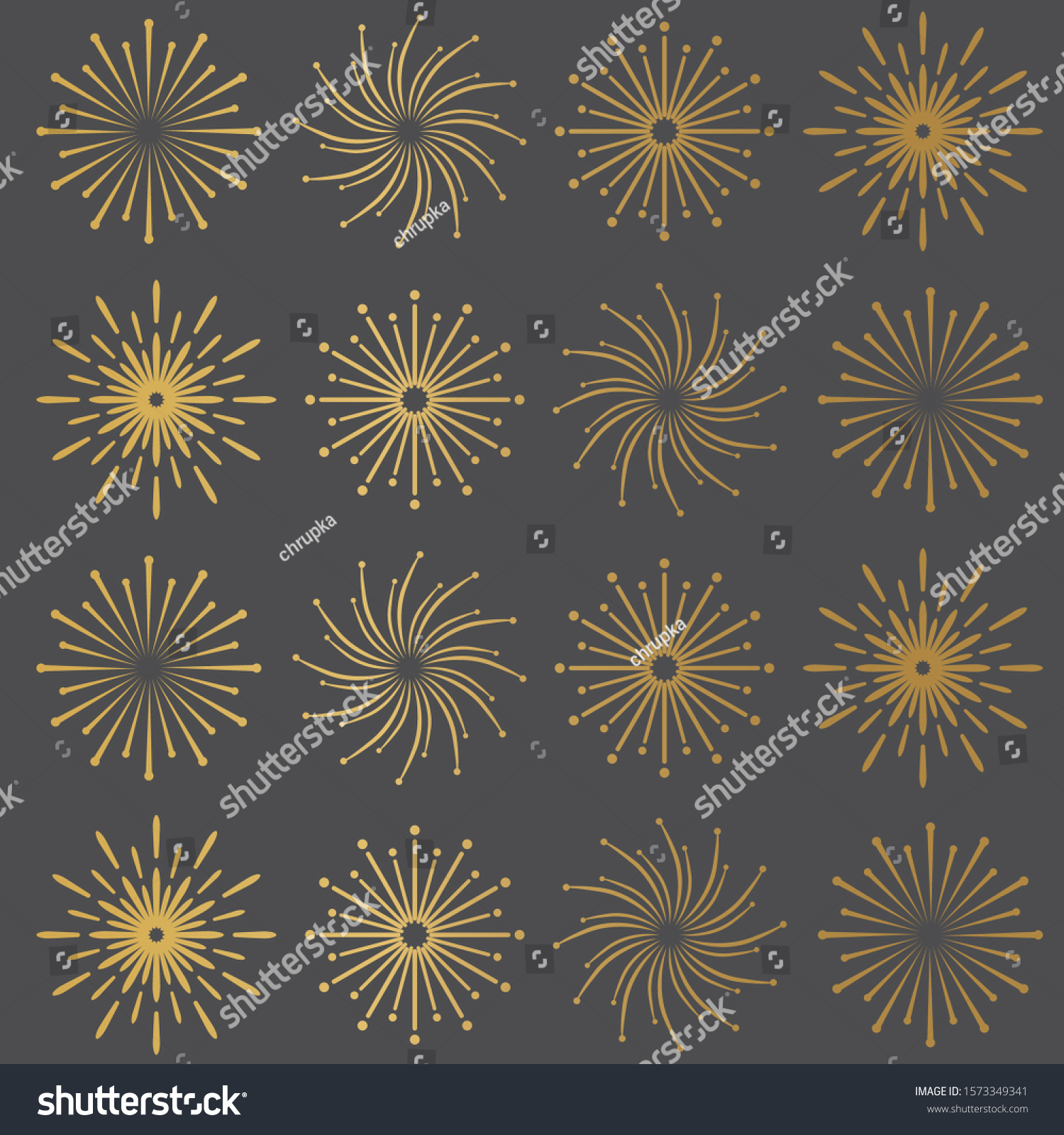 Golden Fireworks Background Vector Illustration Stock Vector (Royalty ...