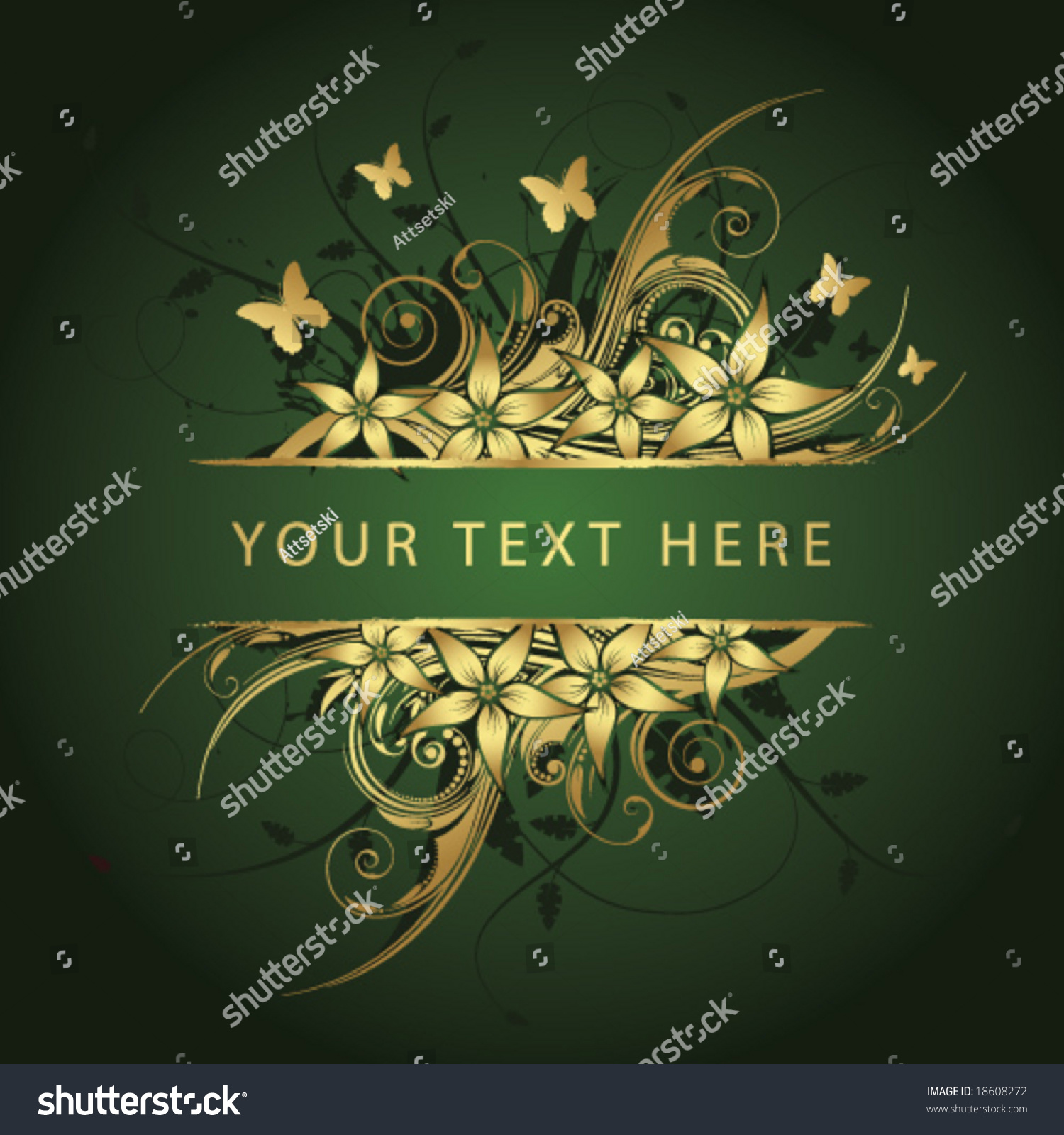 Golden Frame Text Stock Vector (Royalty Free) 18608272