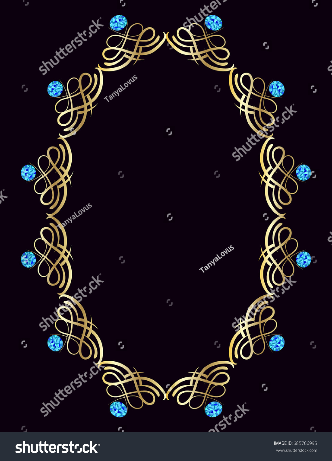 Golden Frame Gem Vector Stock Vector (Royalty Free) 685766995 ...