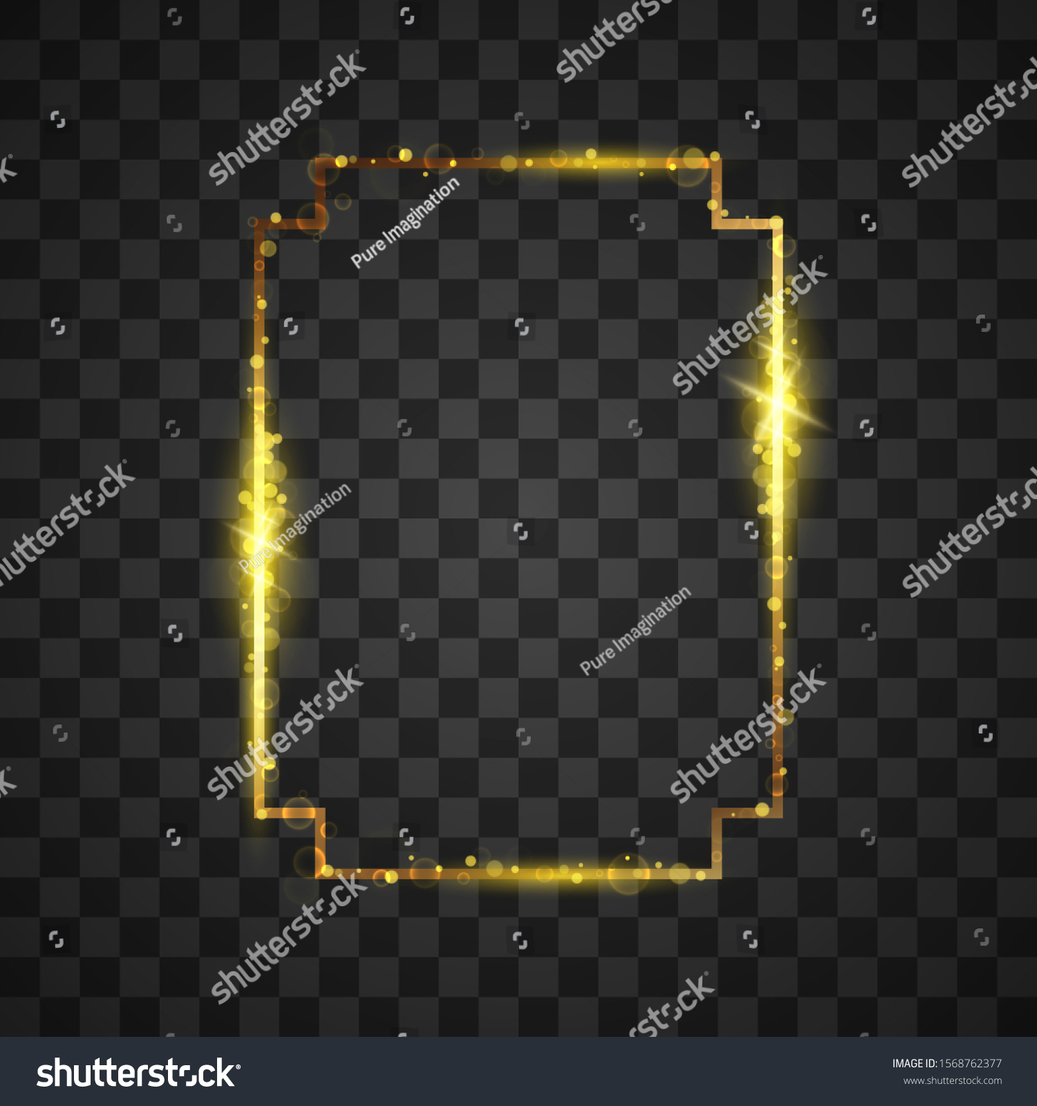 Golden Frame Lights Effects On Transparent Stock Vector (Royalty Free ...