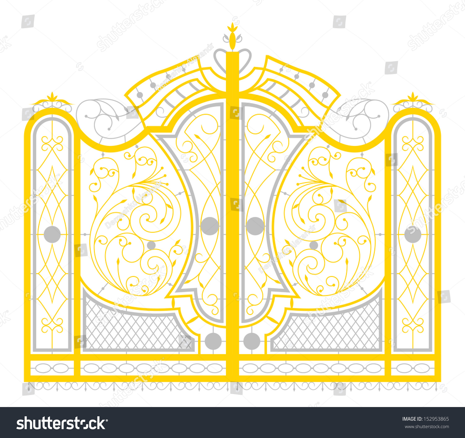 Golden Gate Isolated On White Background Stock Vector (Royalty Free ...