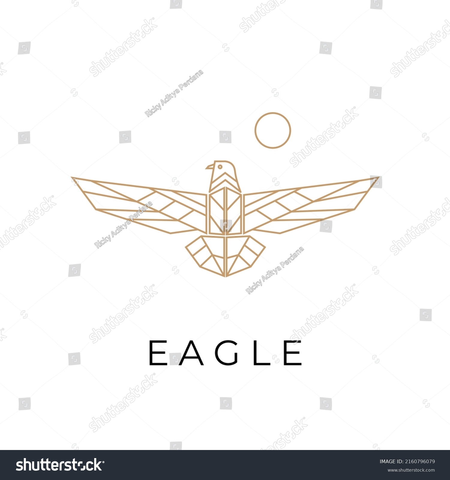 Golden Geometric Eagle Illustration Logo Stock Vector (Royalty Free ...