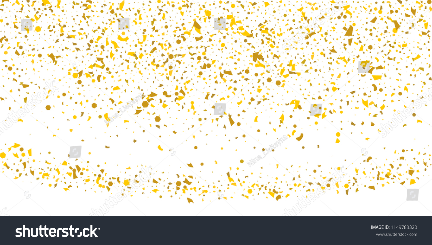 Golden Glitter Confetti On White Backgroundgold Stock Vector Royalty