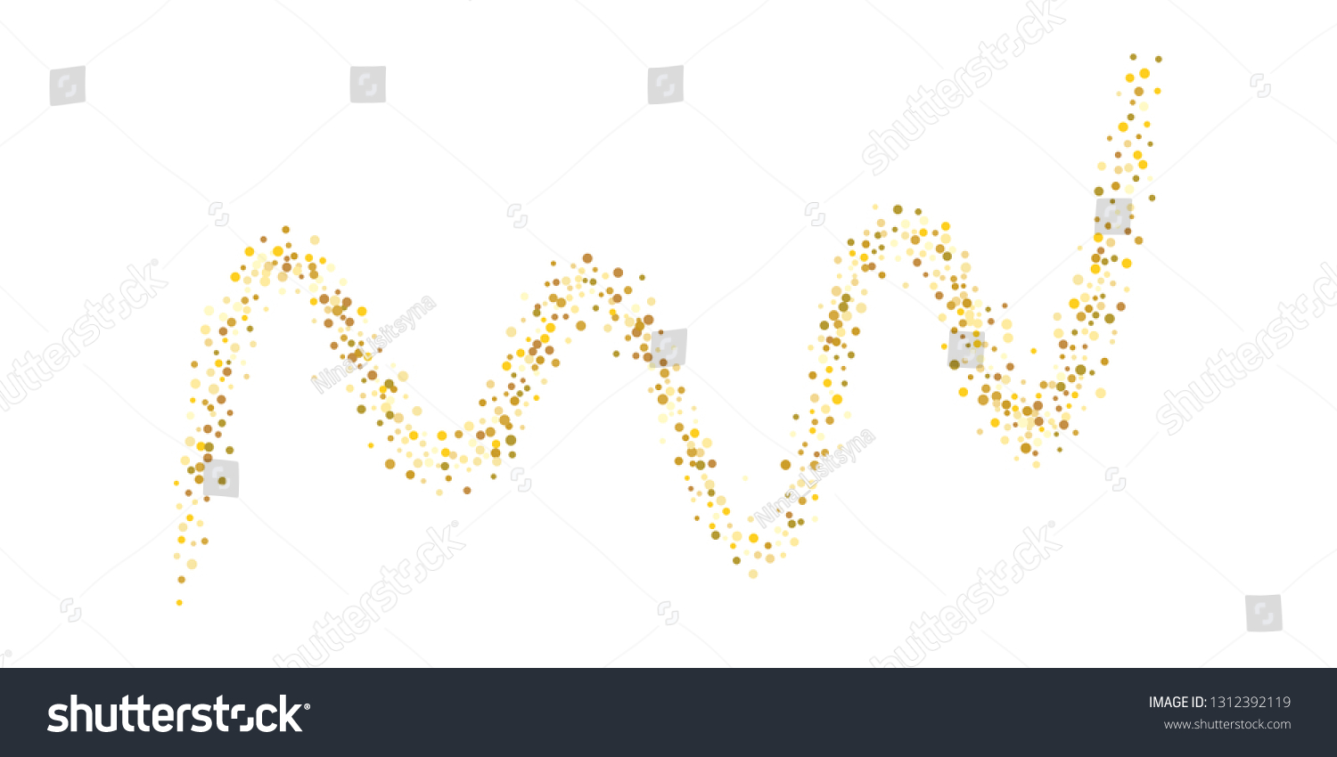 Golden Glitter Confetti On White Background Stock Vector Royalty Free