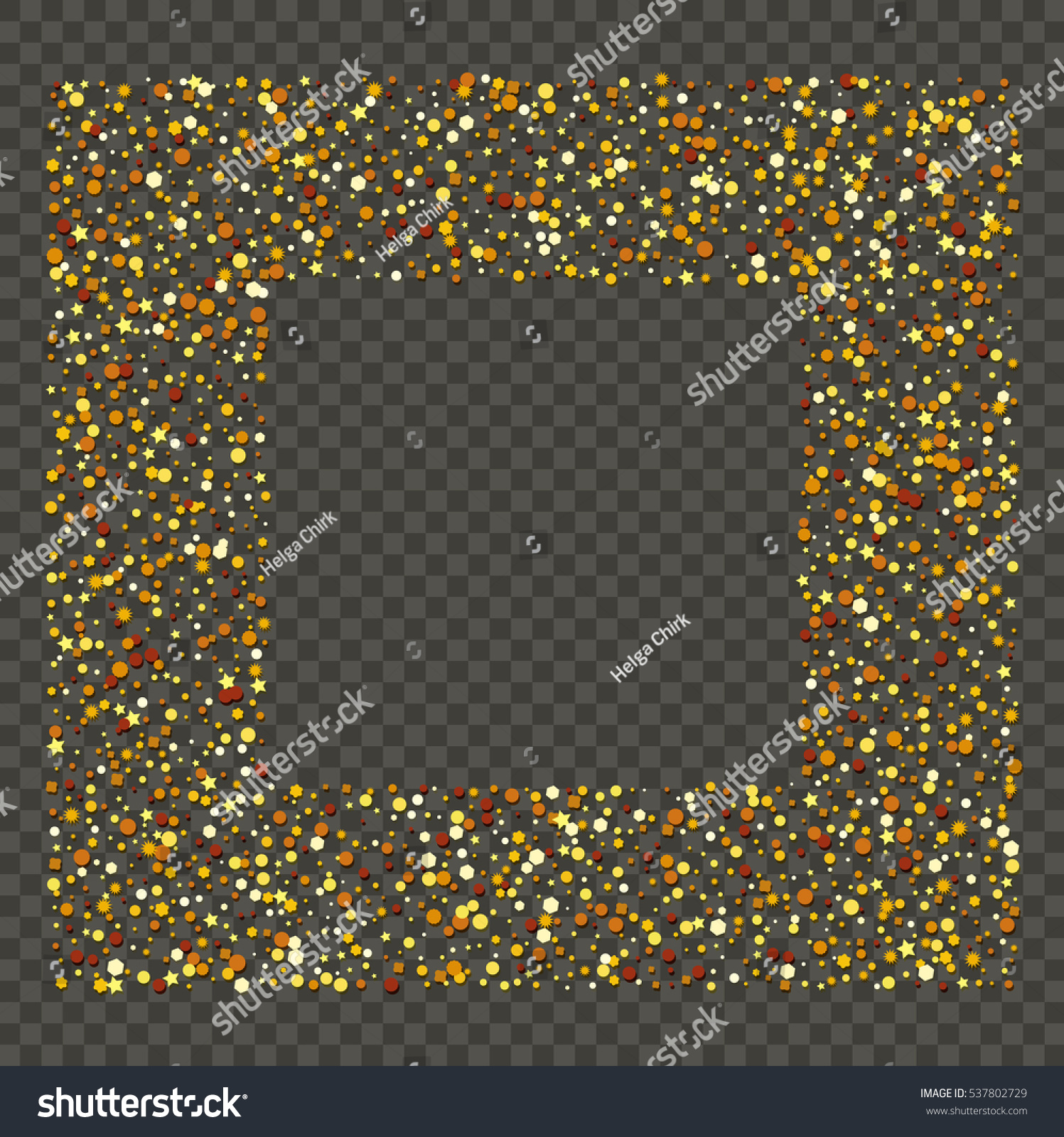 Golden Glitter Frame On Transparent Background Stock Vector (Royalty ...