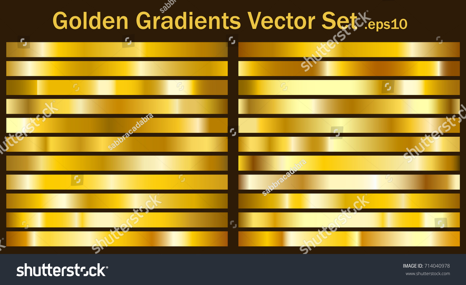 Golden Gradients Templates 22 Textures Vector Stock Vector (Royalty ...