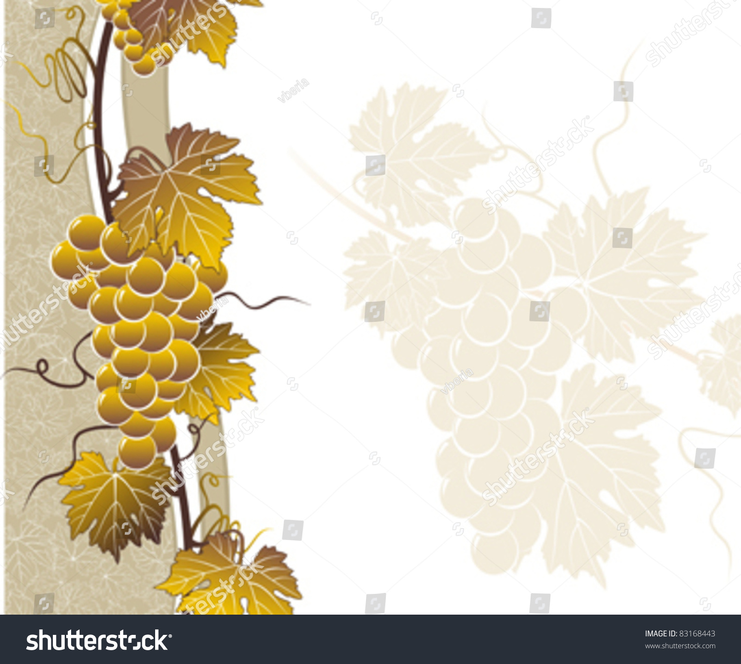 Golden Grape Frame Template: vector de stock (libre de regalías ...