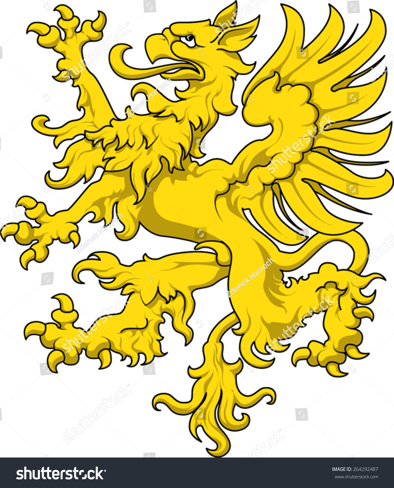 Golden Griffin Isolated Vector Stock Vector (Royalty Free) 264292487