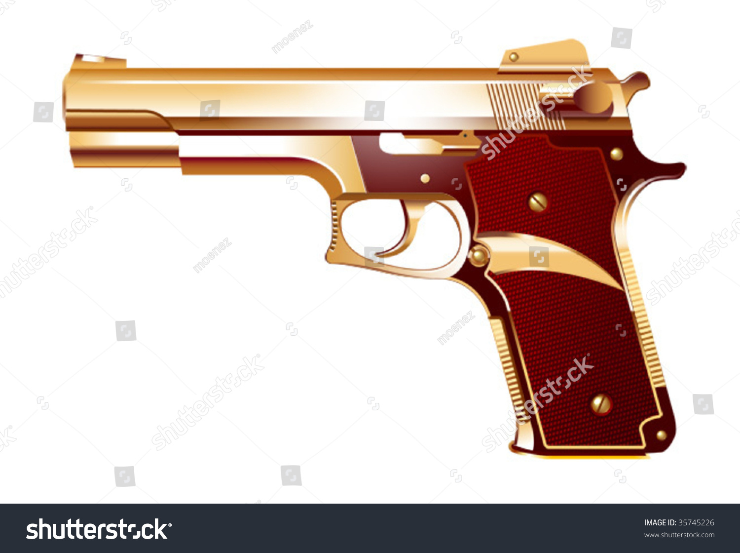 Golden Gun Stock-Vektorgrafik (Lizenzfrei) 35745226 – Shutterstock