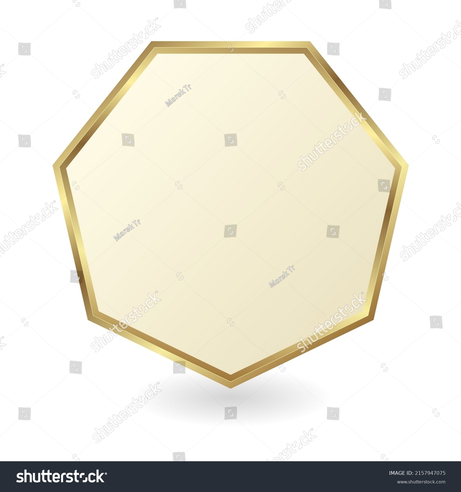 Golden Heptagonal Frame On White Background Stock Vector (Royalty Free ...