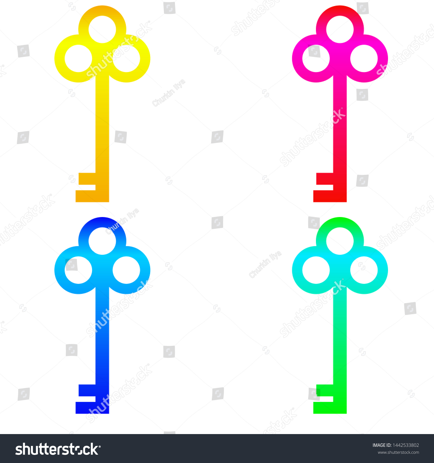Golden Key Vector Image Isolated On Stock Vector (Royalty Free ...
