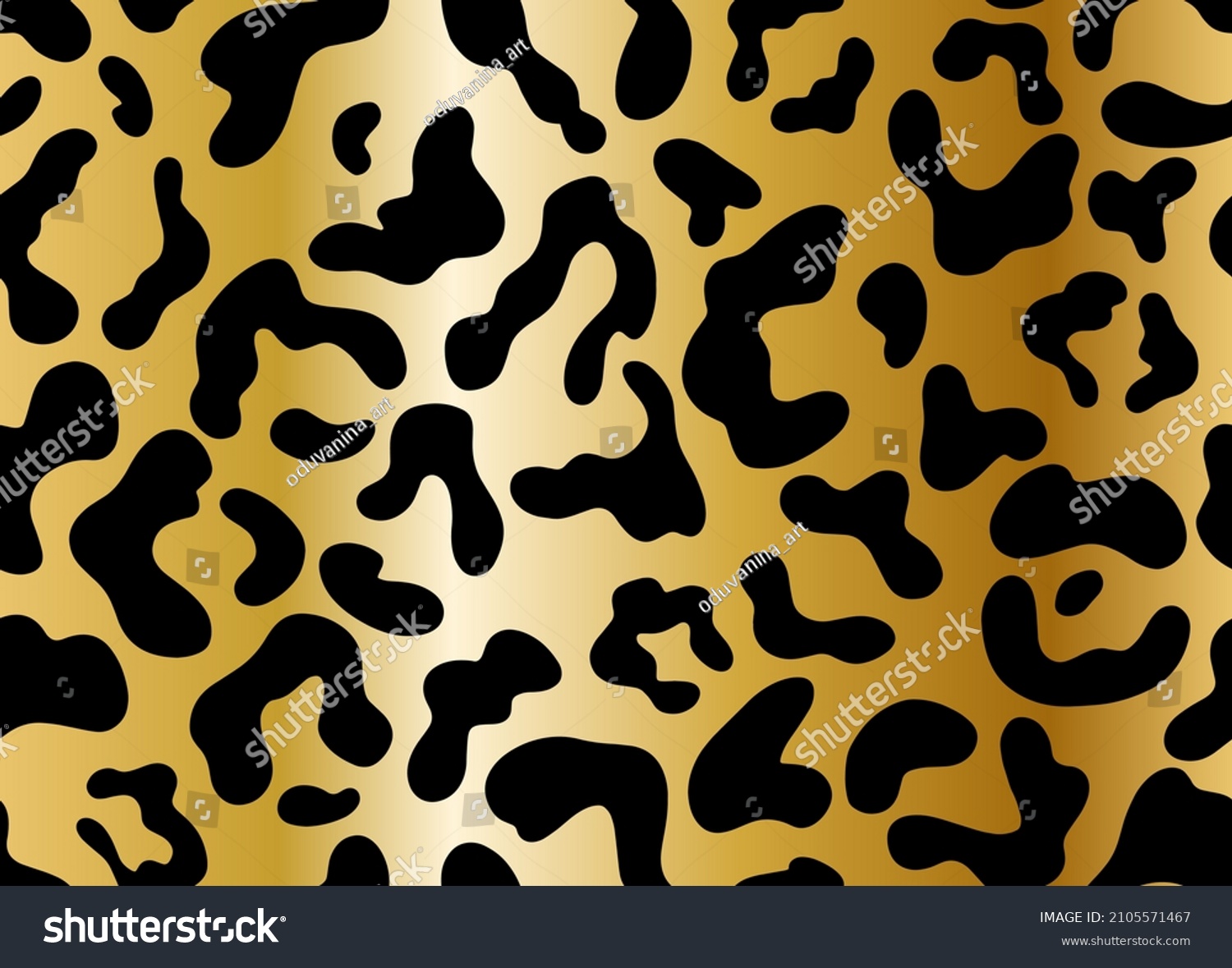 Golden Leopard Seamless Pattern Gold Background Stock Vector (Royalty ...
