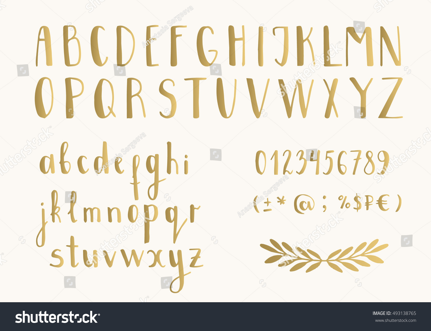 Golden Letters Stock Vector (Royalty Free) 493138765