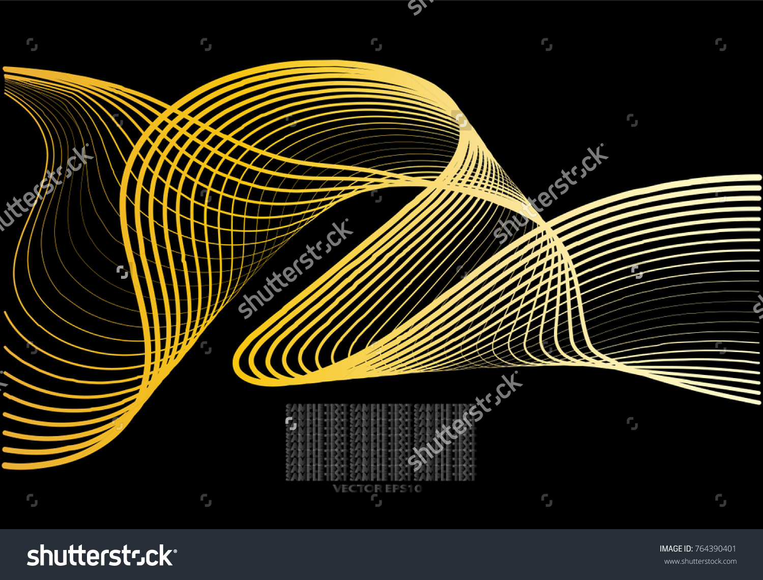 Golden Line Drawing Abstract Pattern Background Stock Vector (Royalty ...