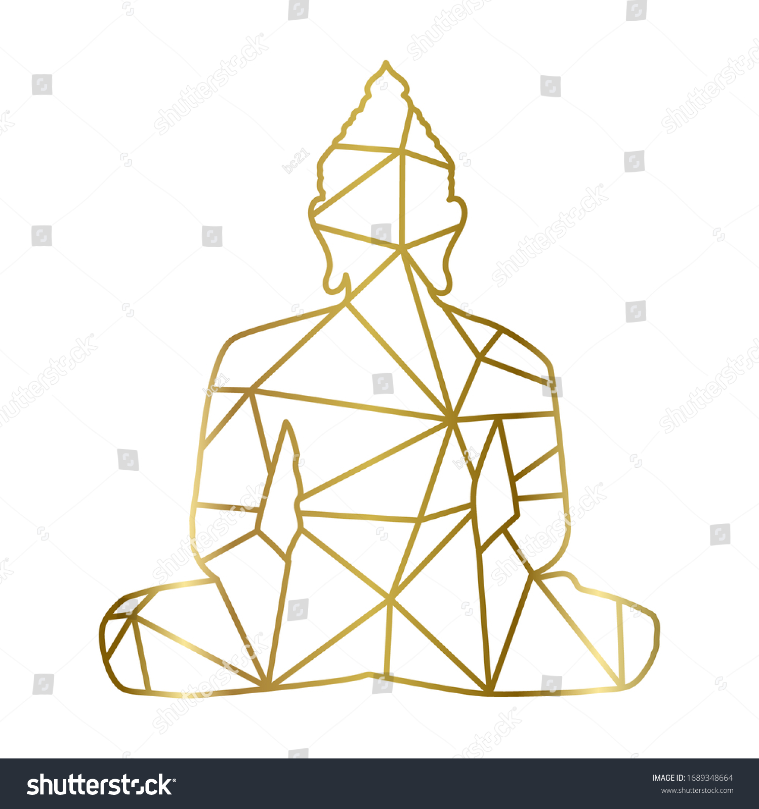Golden Lines Inside Buddha Silhouette Vector: เวกเตอร์สต็อก (ปลอดค่า ...
