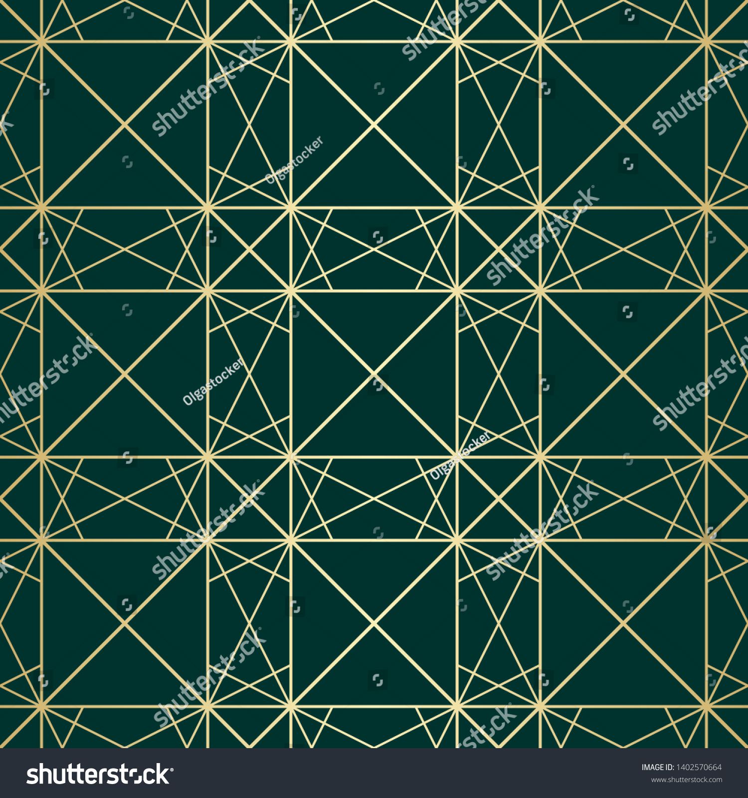 Golden Lines Pattern Vector Geometric Seamless Stock Vector (Royalty ...