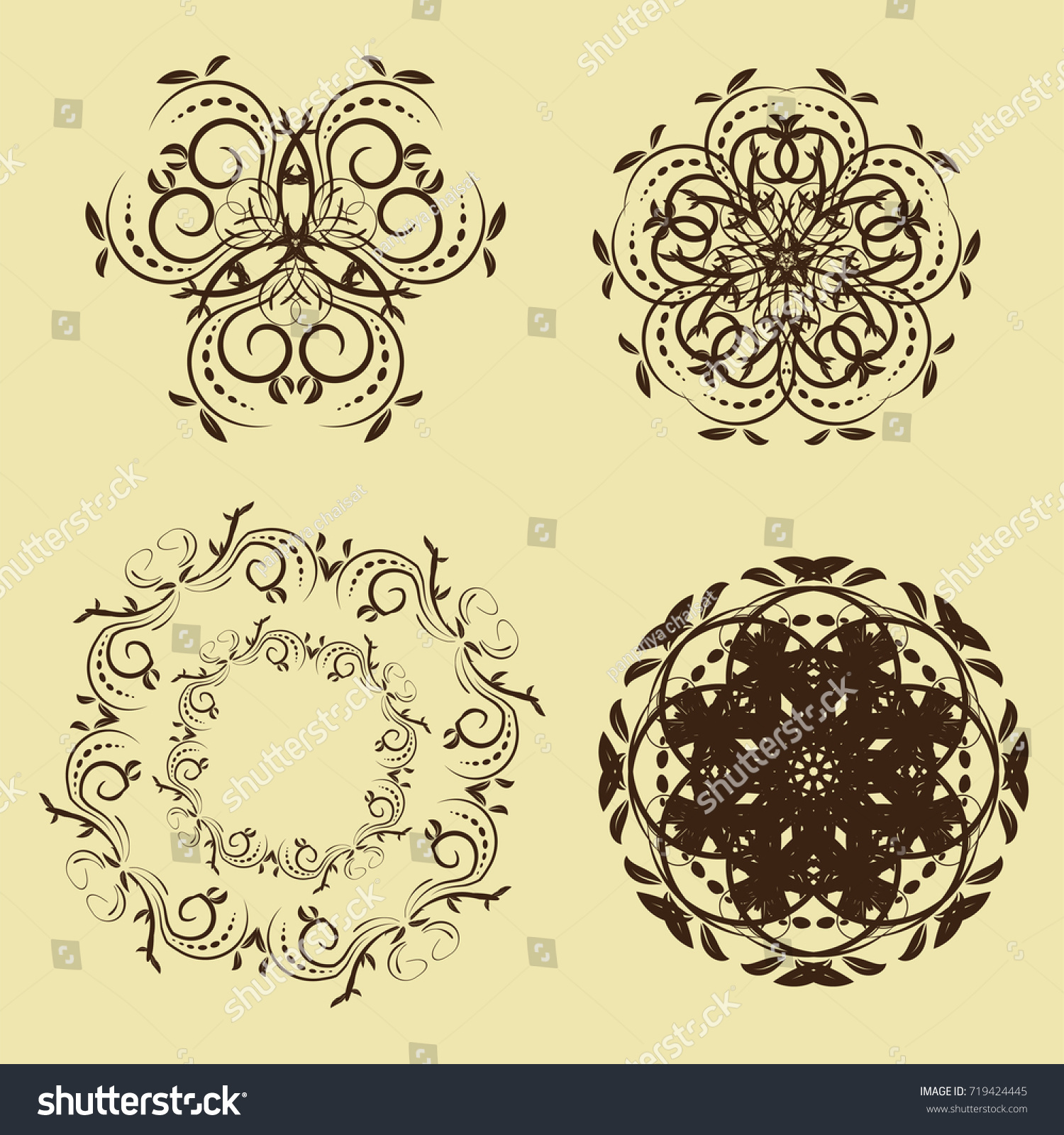 Golden Luxury Vintage Frames Scroll Elements Stock Vector (Royalty Free ...