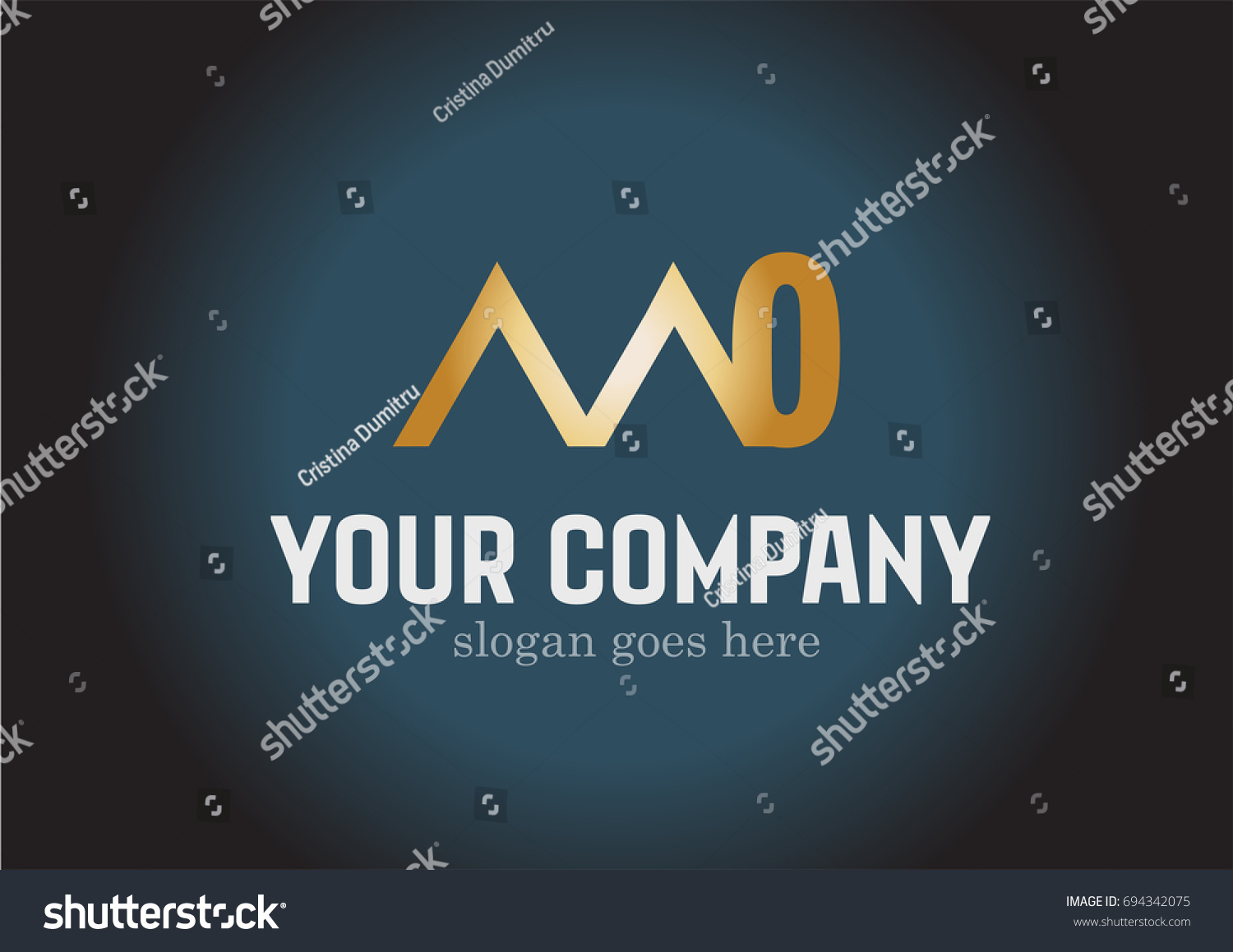 Golden Mo Logo Design Vector Stock Vector (Royalty Free) 694342075 ...