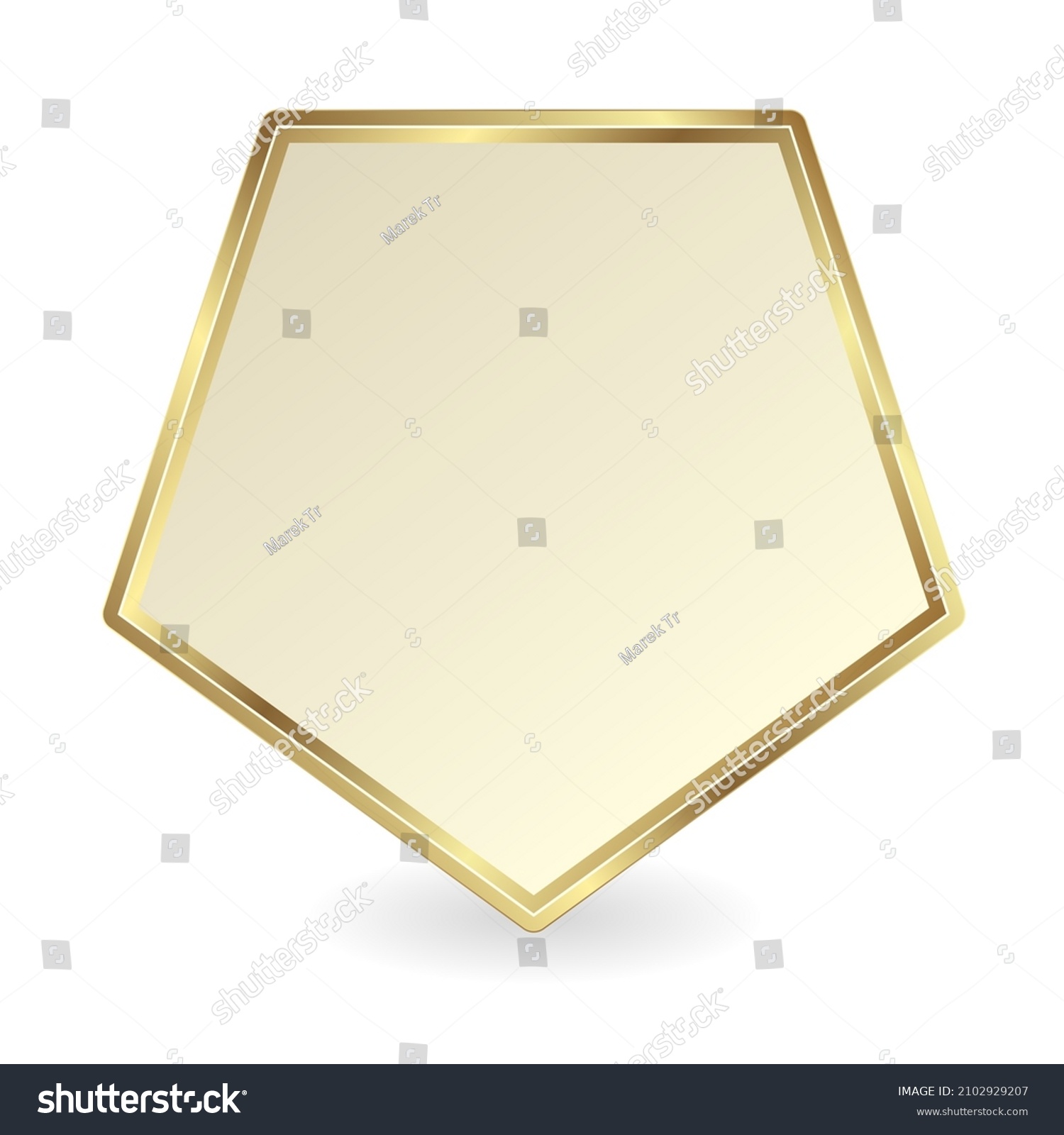 Golden Pentagonal Frame On White Background Stock Vector (Royalty Free ...