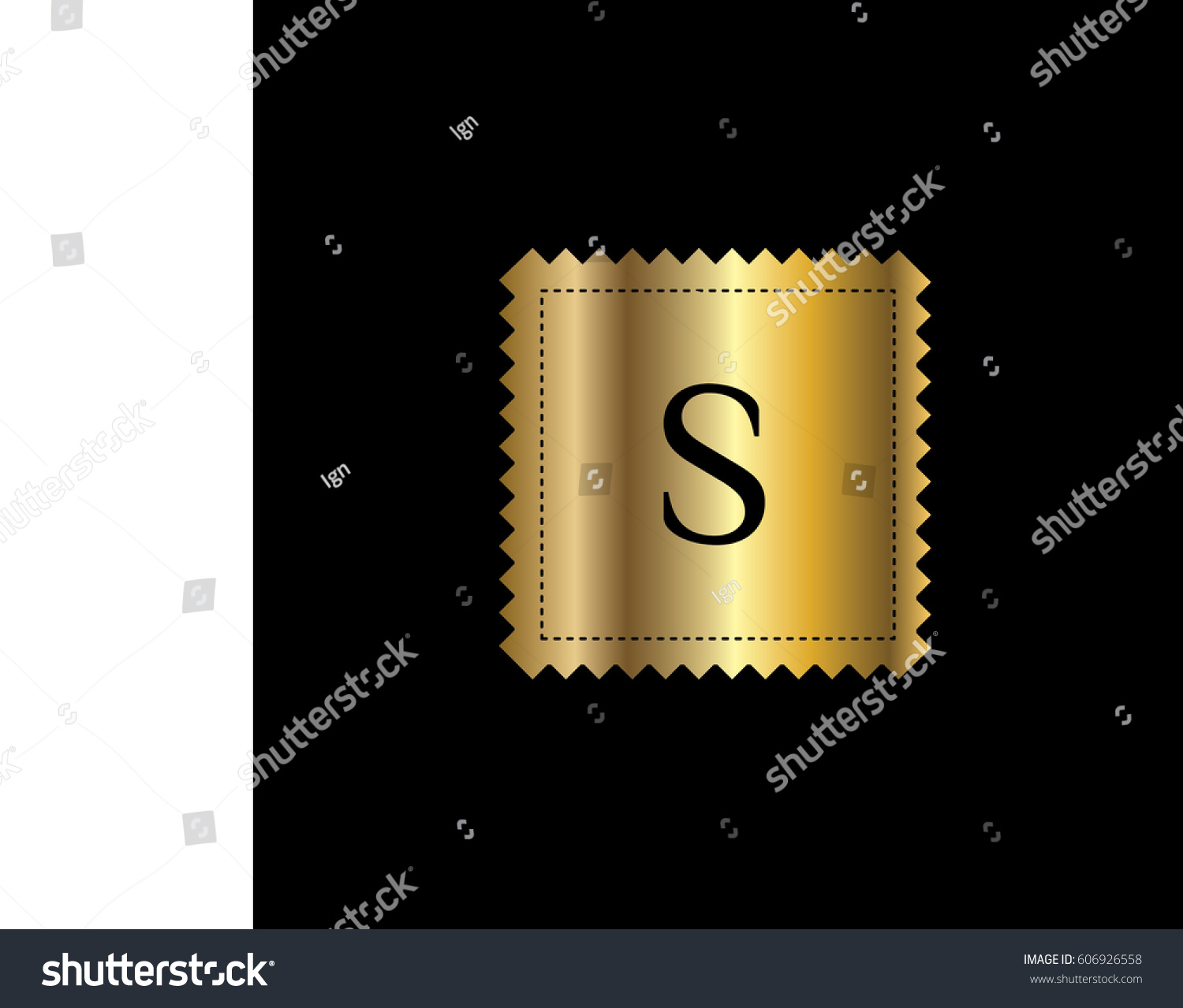 Golden Postal Stamp Vector Template Letter Stock Vector (Royalty Free ...