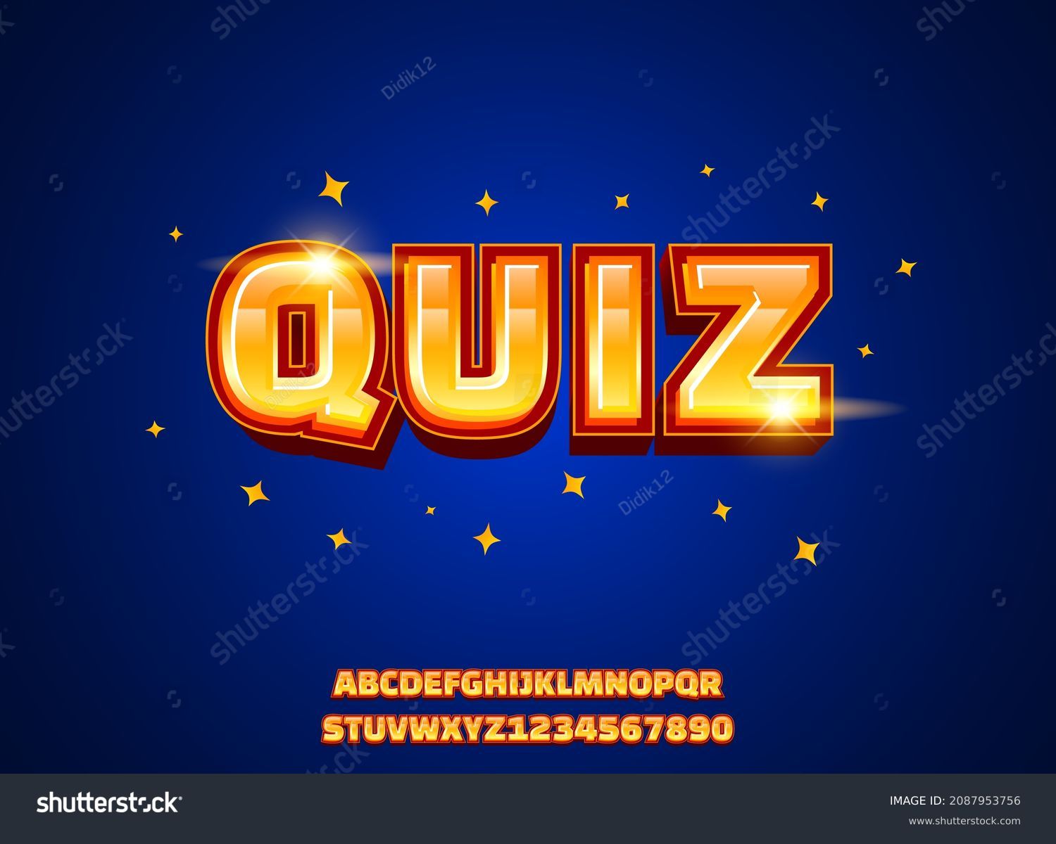 Golden Quiz Editable Text Effect Stock Vector (Royalty Free) 2087953756 ...