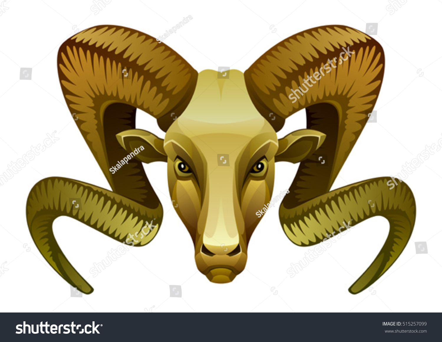 Golden Ram Stock Vector (Royalty Free) 515257099 | Shutterstock