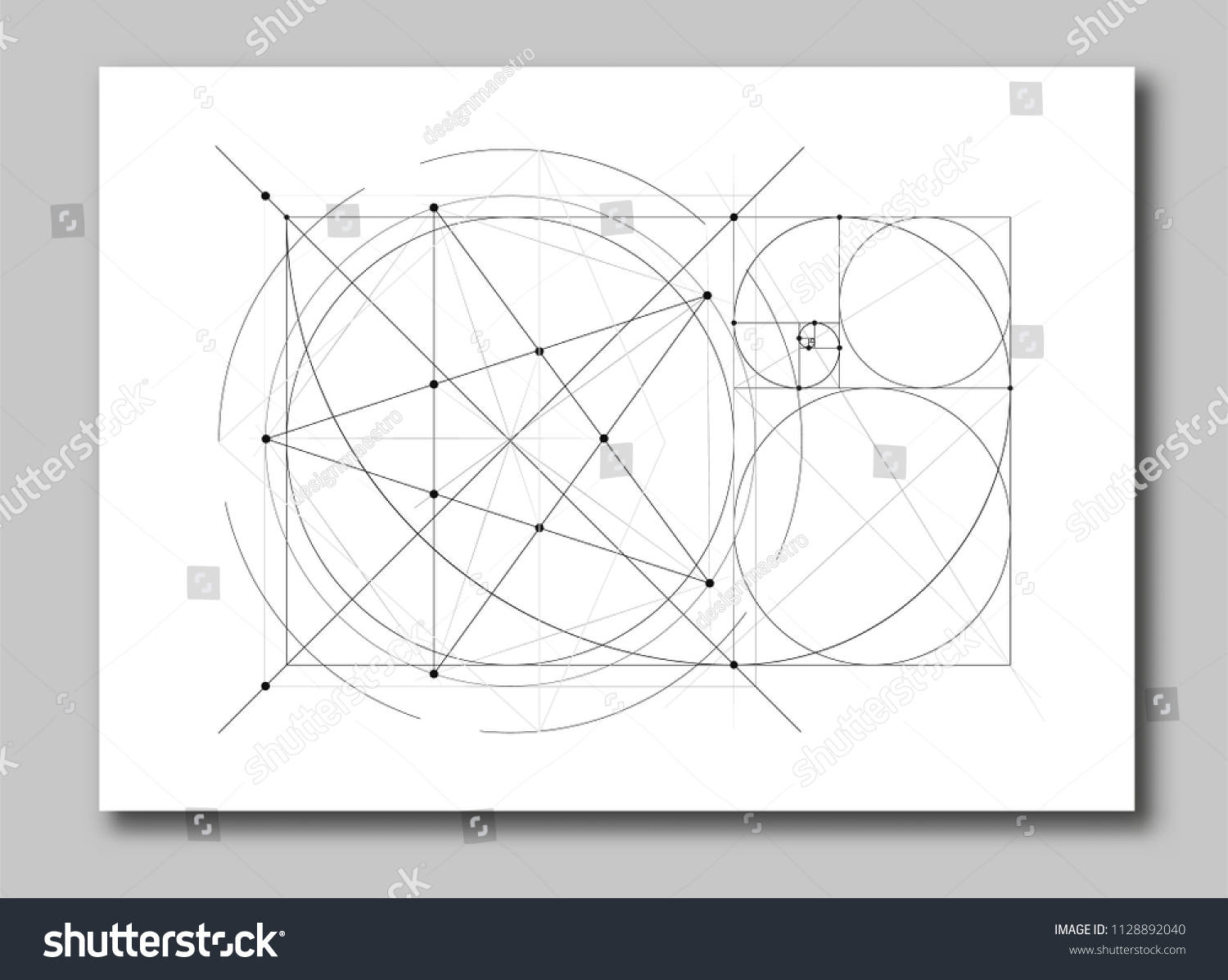 Golden Ratio Section Abstract Background Stock Vector (Royalty Free ...