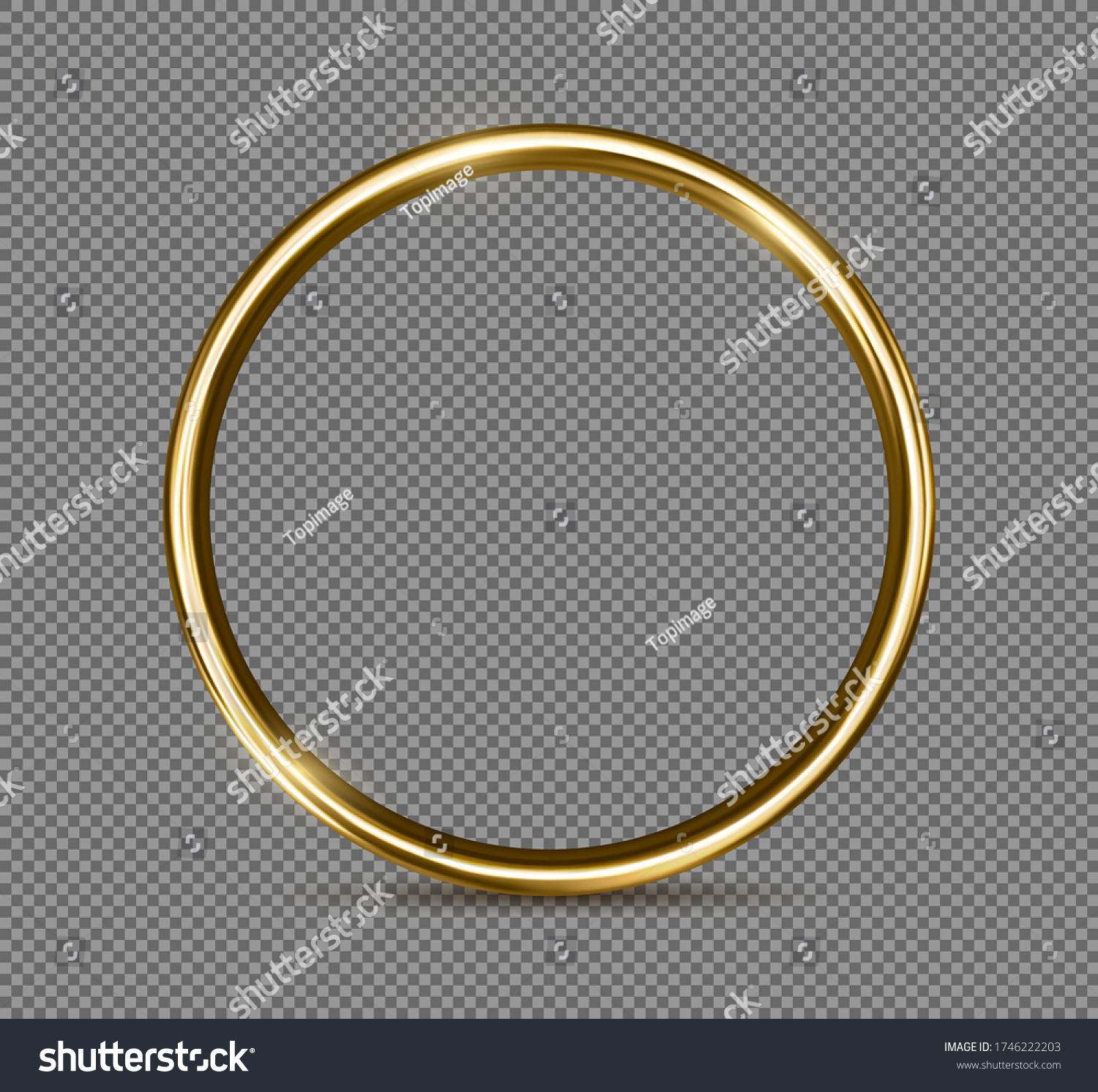 Golden Ring Isolated On Transparent Background Stock Vector (Royalty ...