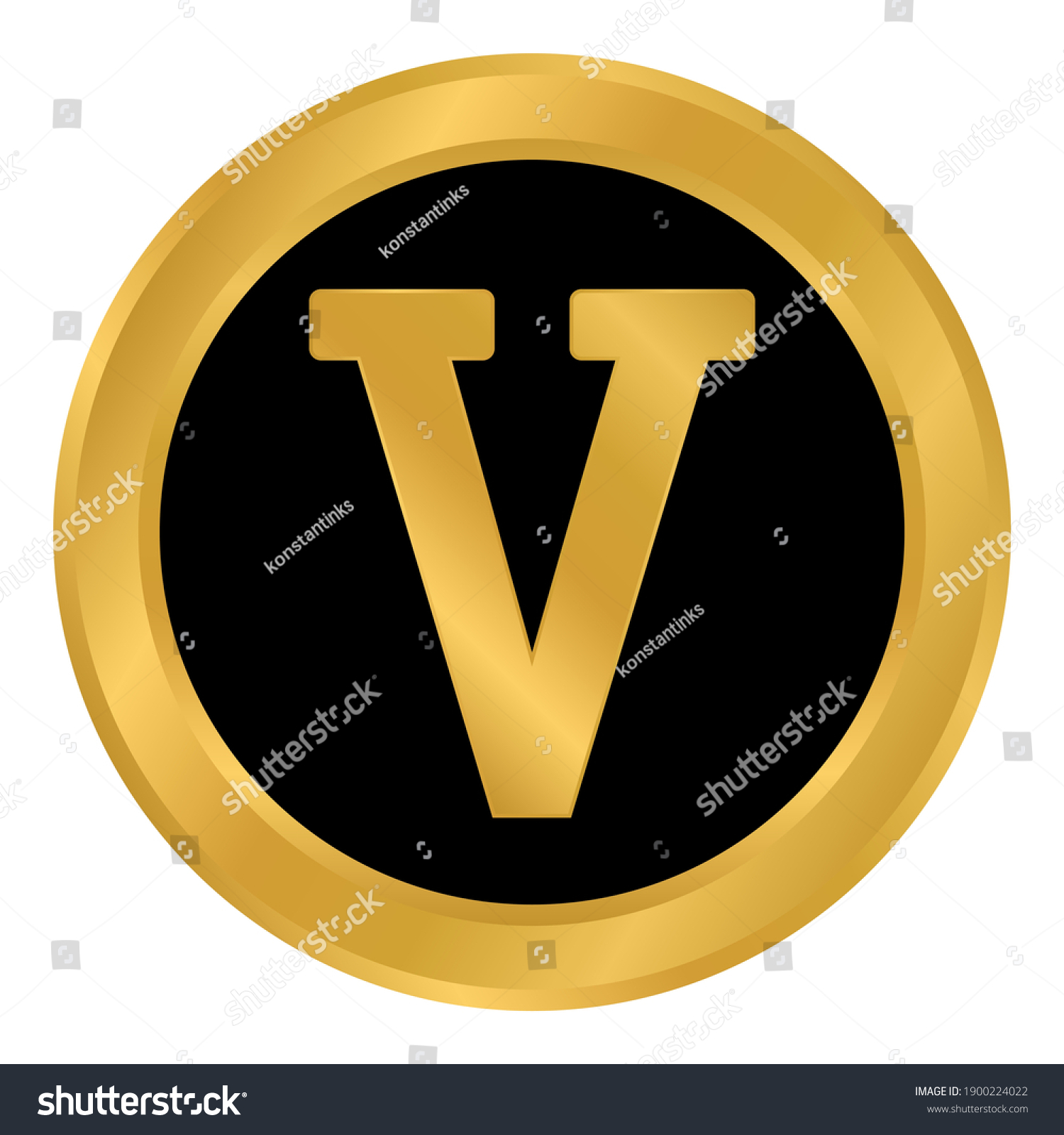Golden Roman Numeral Five Button Vector Stock Vector (Royalty Free ...