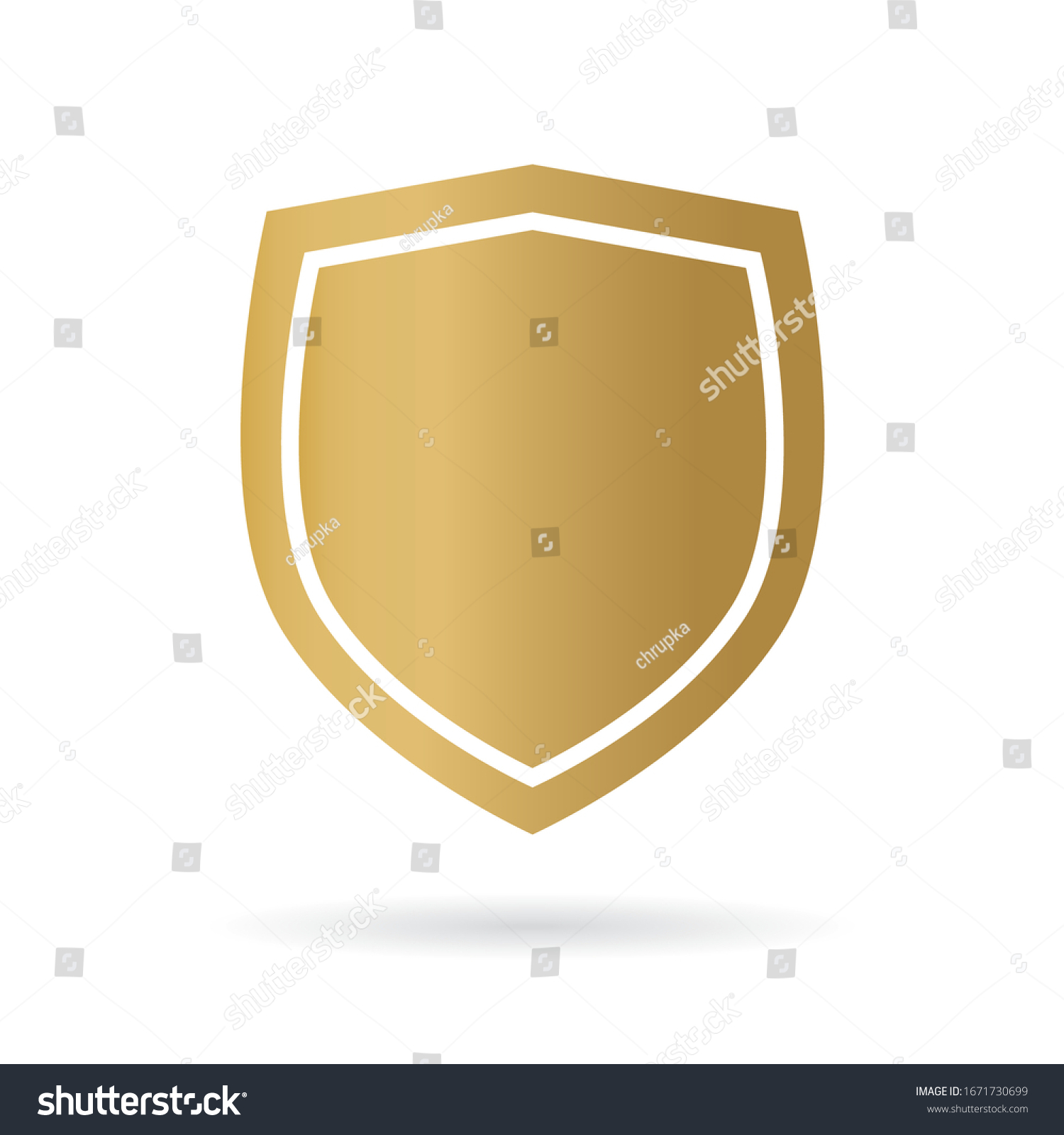 Golden Shield Icon Vector Illustration Stock Vector (Royalty Free ...