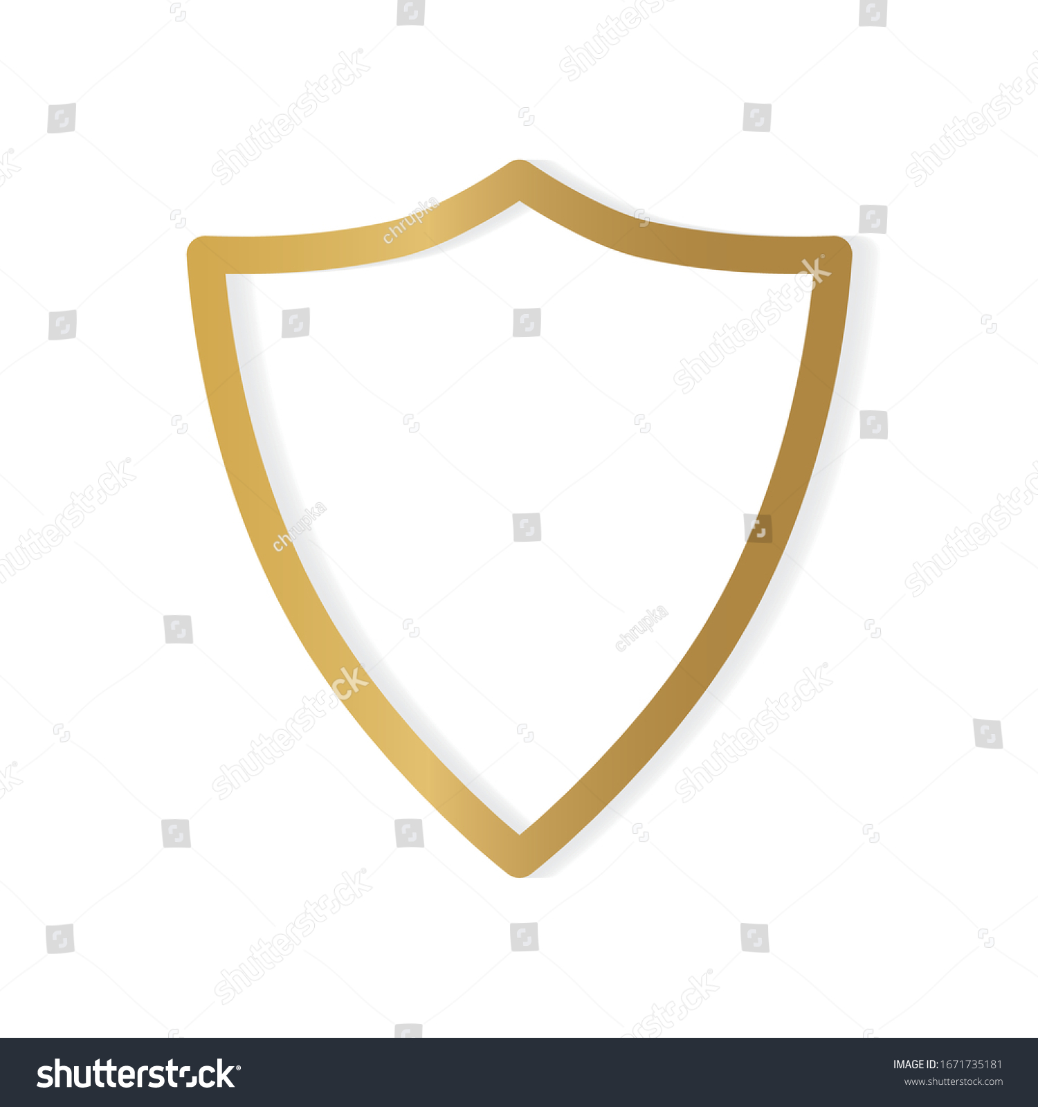 Golden Shield Icon Vector Illustration Stock Vector (Royalty Free ...
